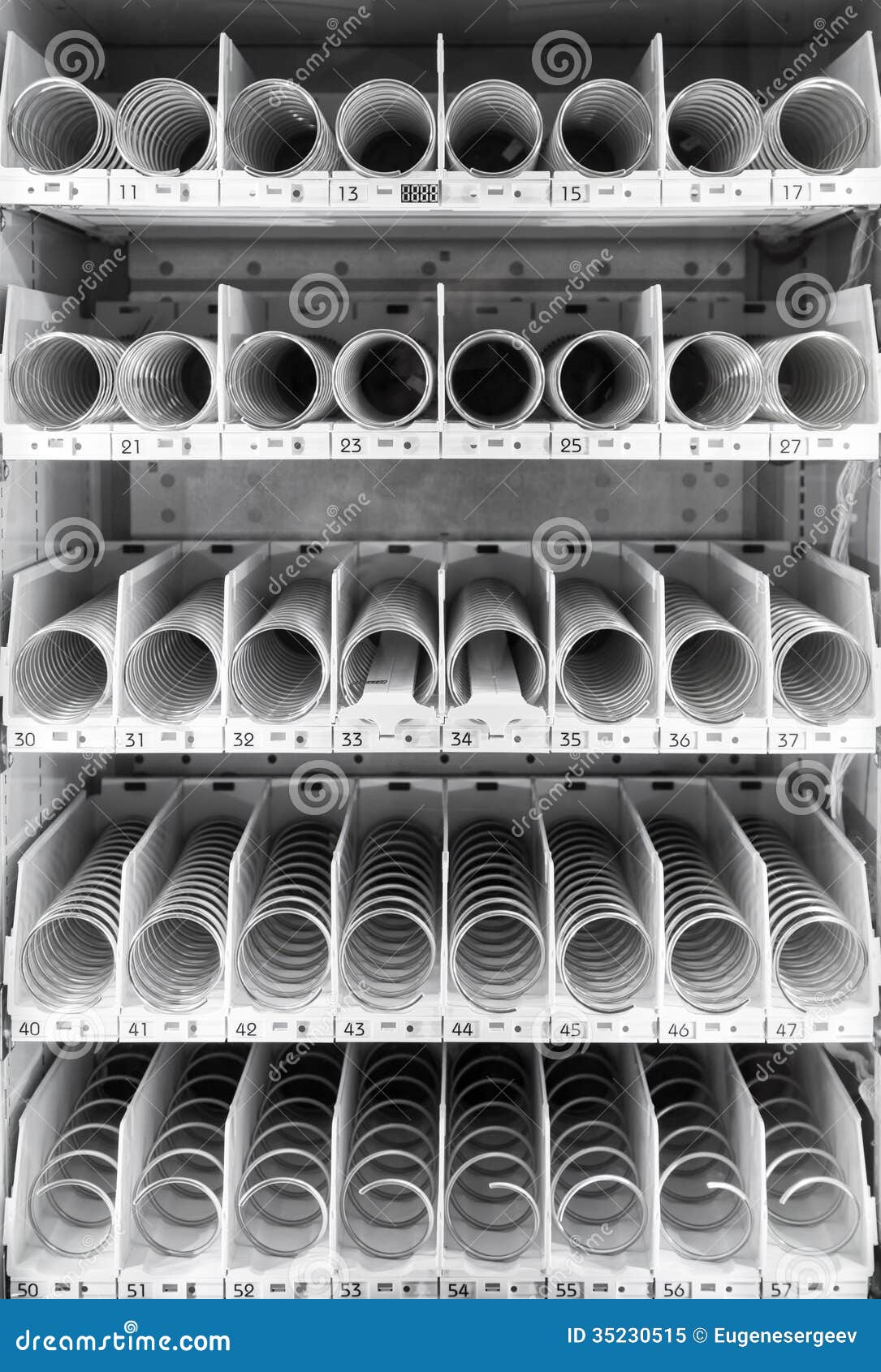 Front View of Empty White Vending Machine Stock Image - Image of ...