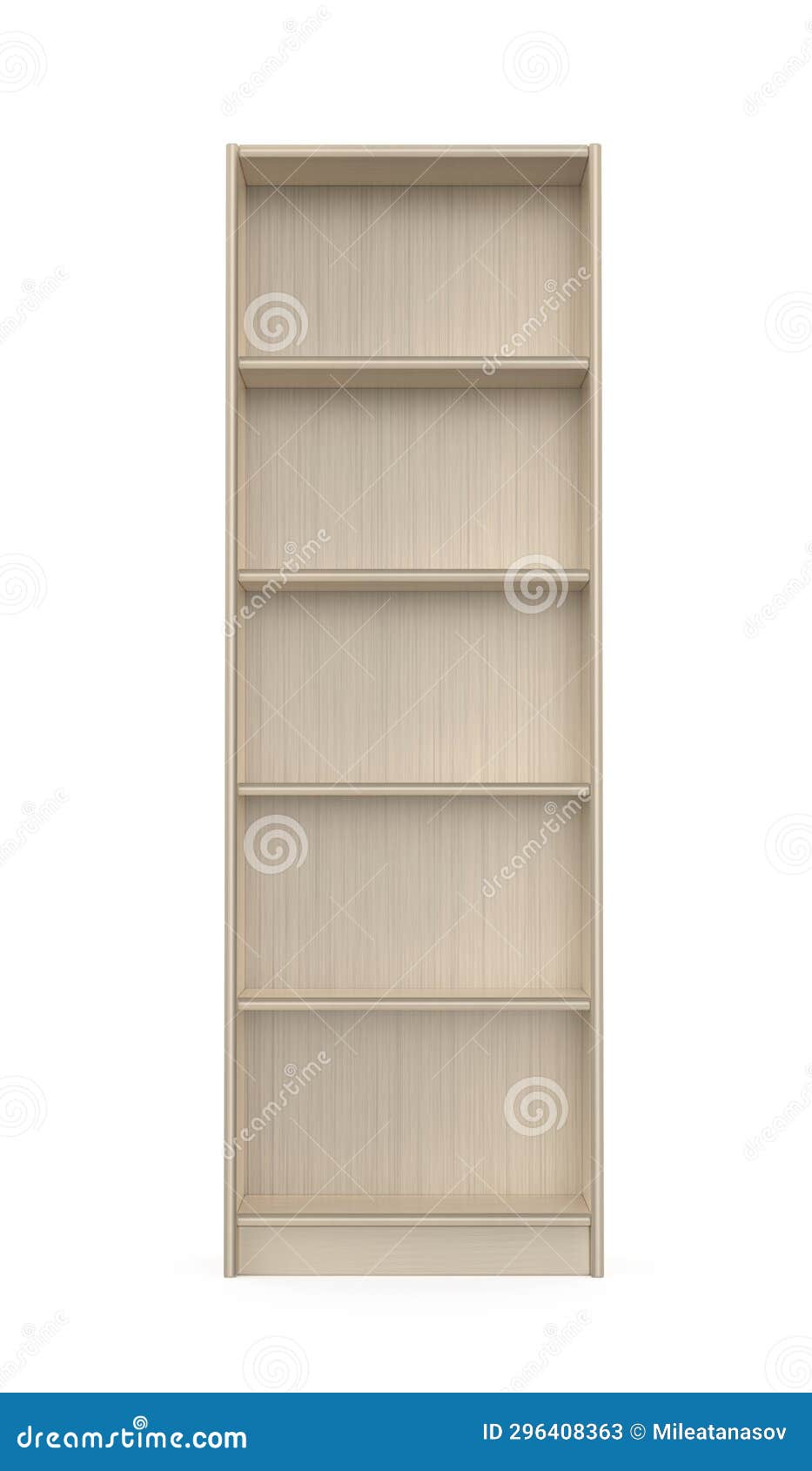 Front View of Empty Wooden Bookcase Stock Illustration - Illustration ...