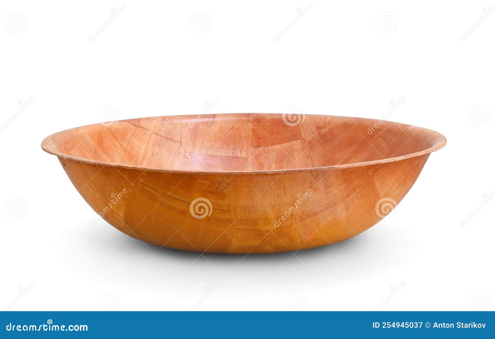 Front View of Empty Wooden Bowl Stock Image - Image of pattern, food ...