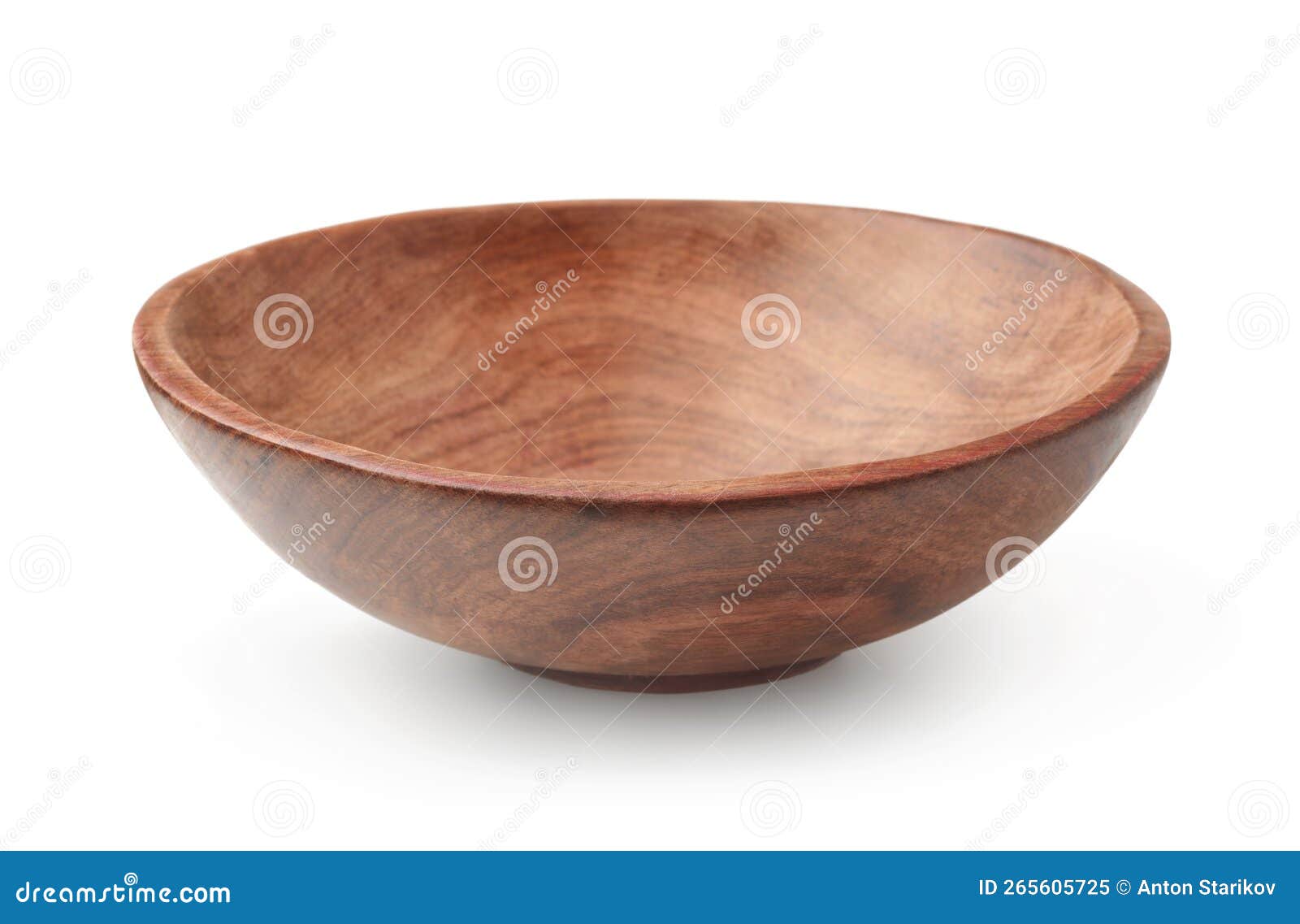 Front View of Empty Wooden Bowl Stock Image - Image of deep, isolated ...