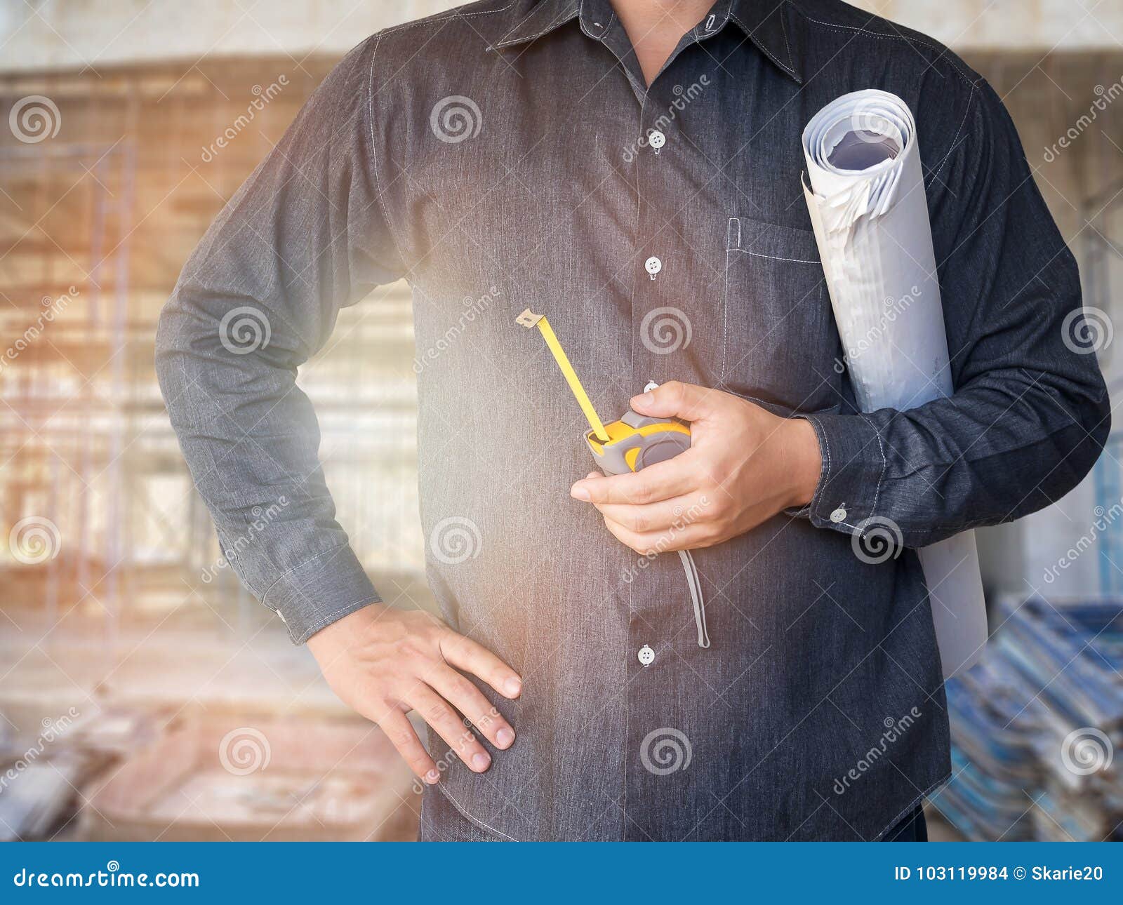 Front view of engineer stock photo. Image of design - 103119984