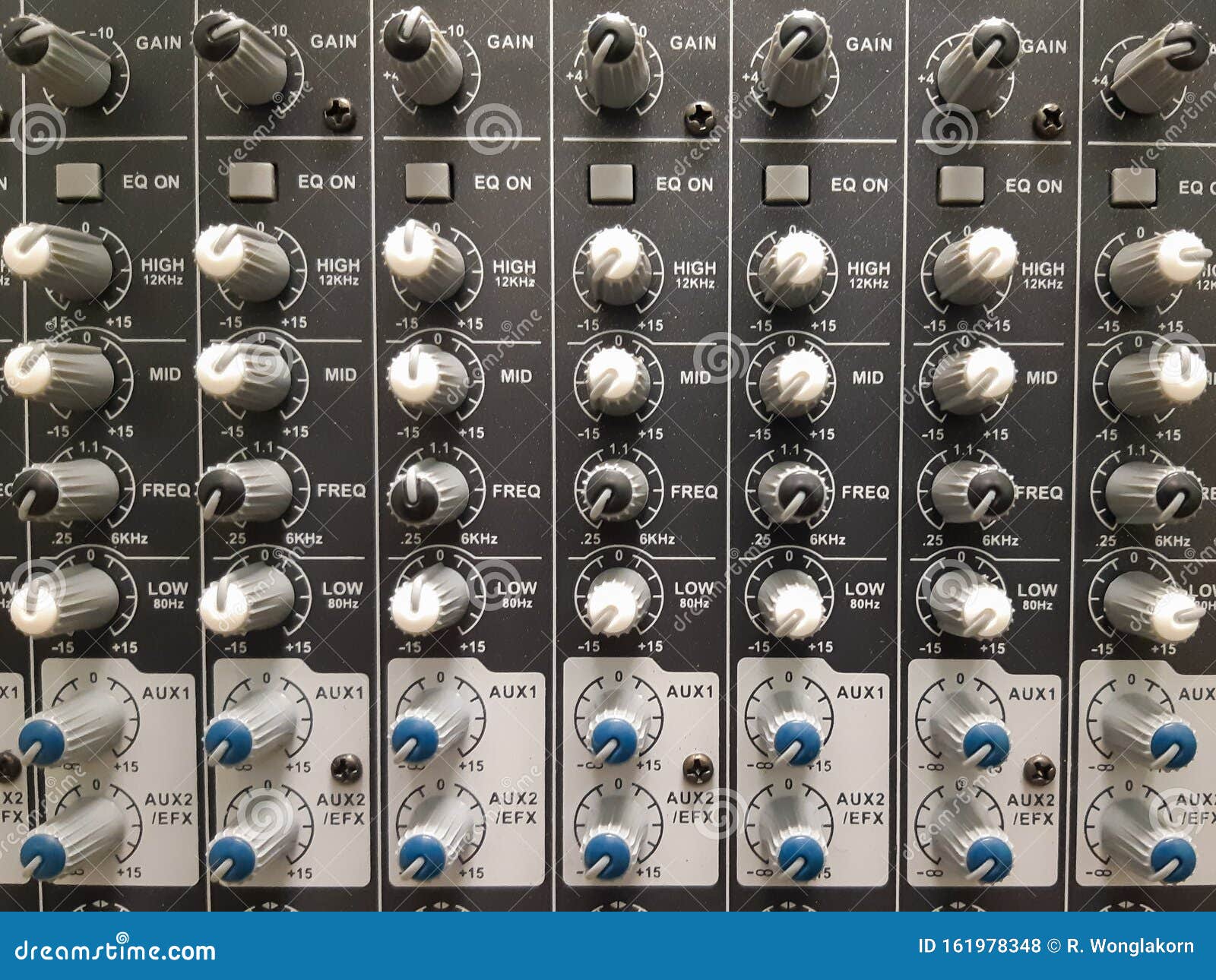 Front View of the Equipment of Audio Sound Mixer Controls. Mixer, Sound ...