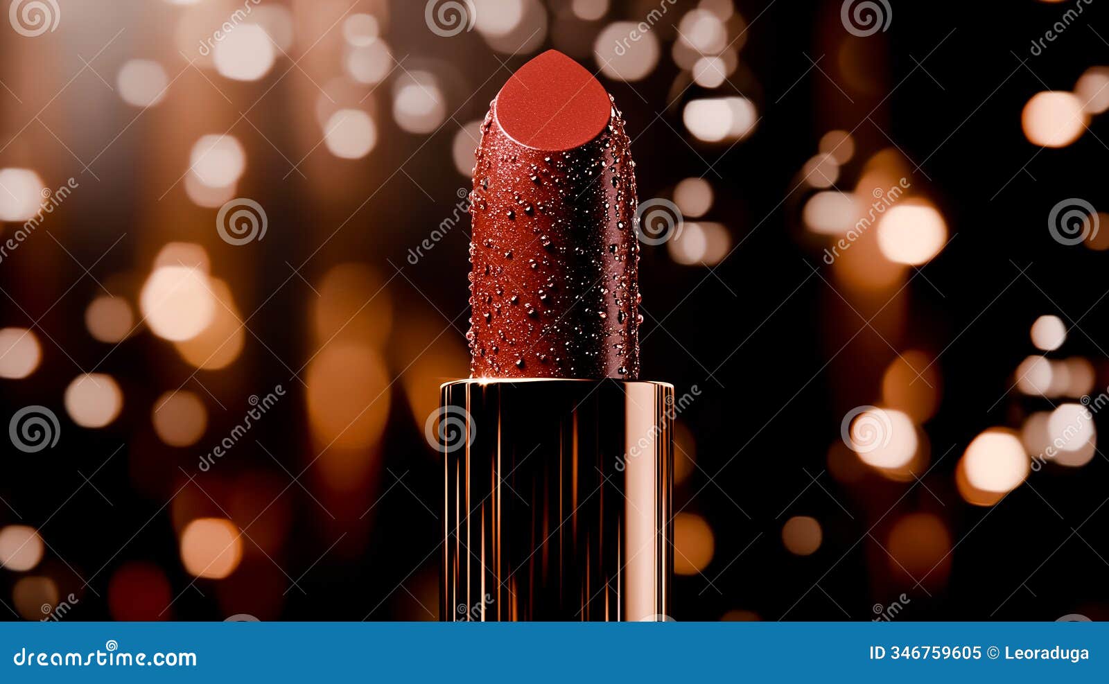 Front View Extreme Close-up of a Matte Lipstick Positioned Vertically ...