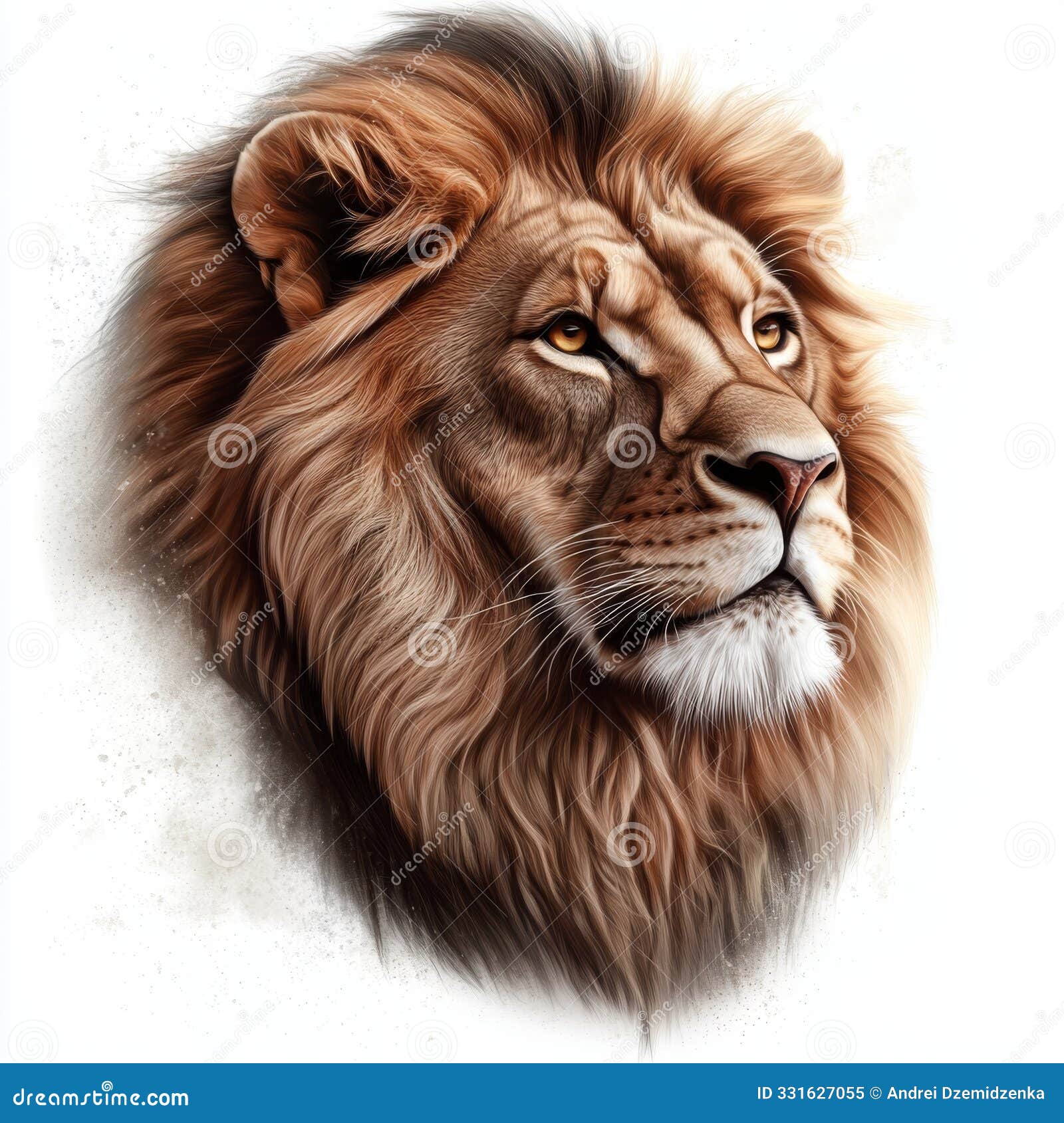 A Front View of the Face of a Lion Isolated on a Transparent Background ...