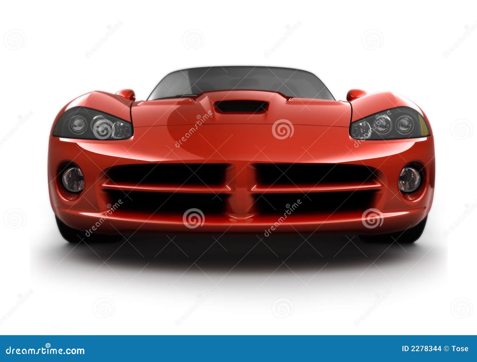 Front View of a Fast Sports Ca Stock Illustration - Illustration of ...