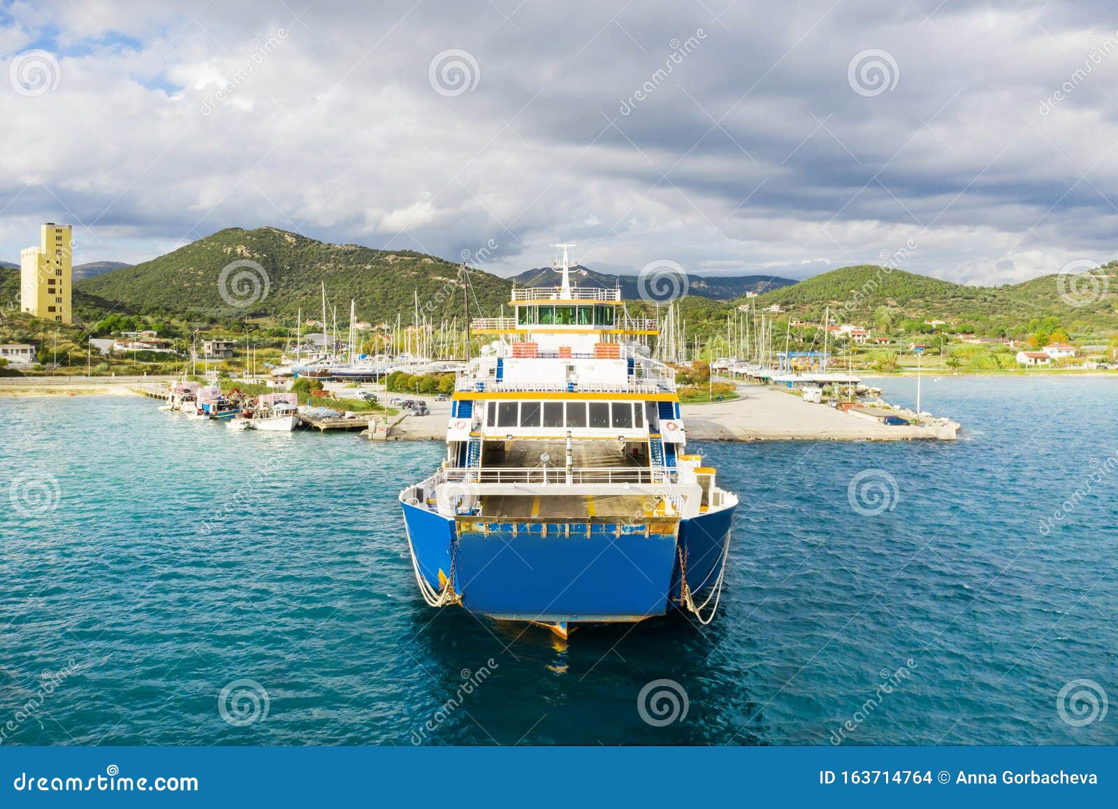 Front View of Ferry Boat at the Port Stock Photo - Image of copy ...