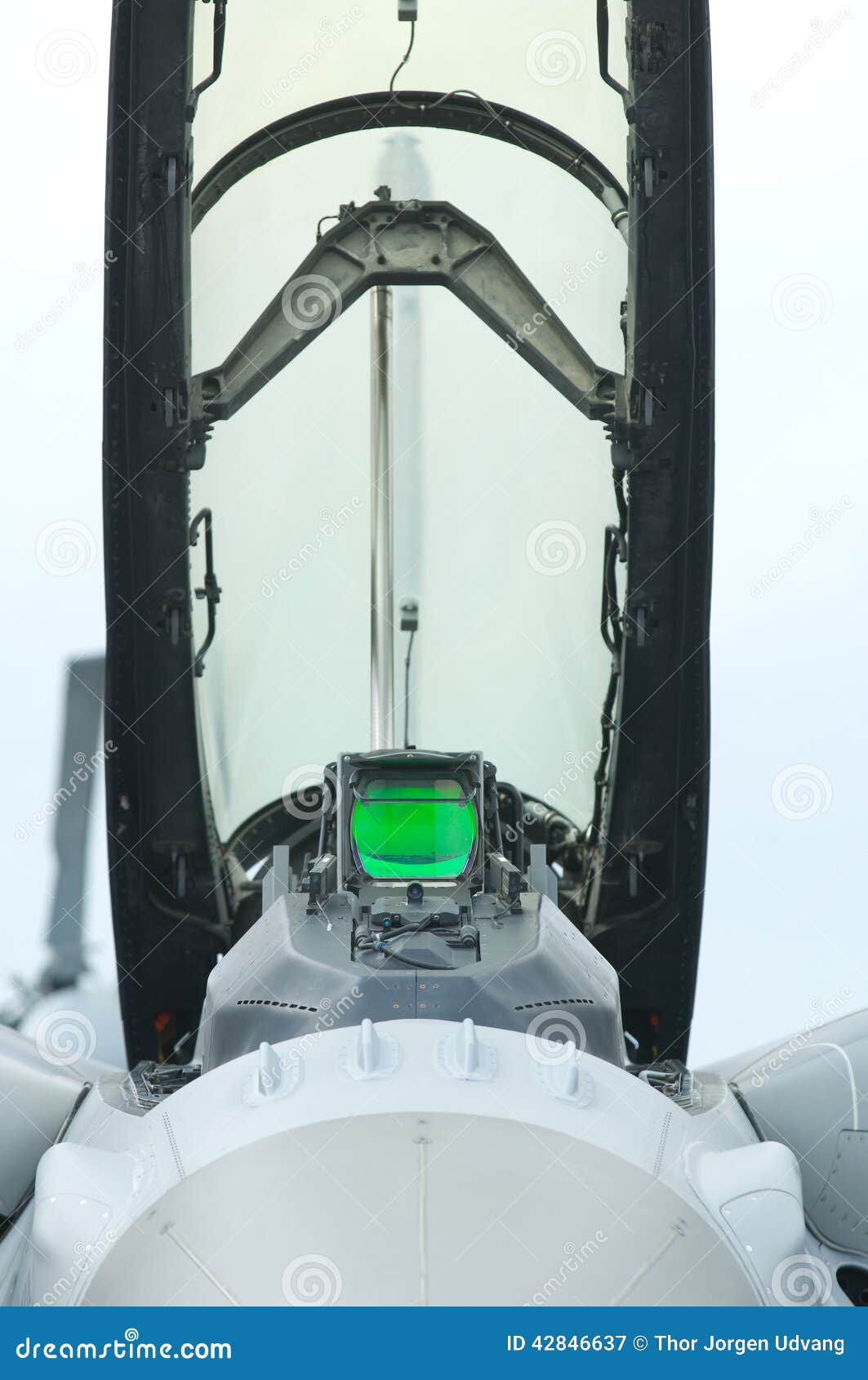 Front View of Fighter Jet Cockpit Stock Image - Image of military ...