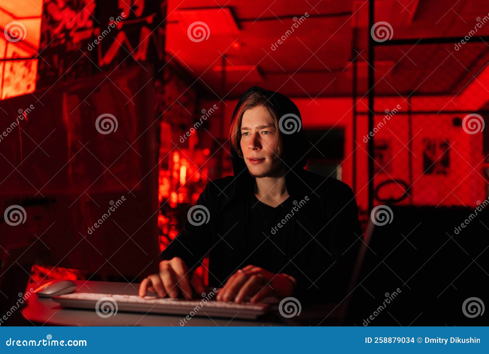 Man Using Computer Basement Stock Photos - Free & Royalty-Free Stock ...