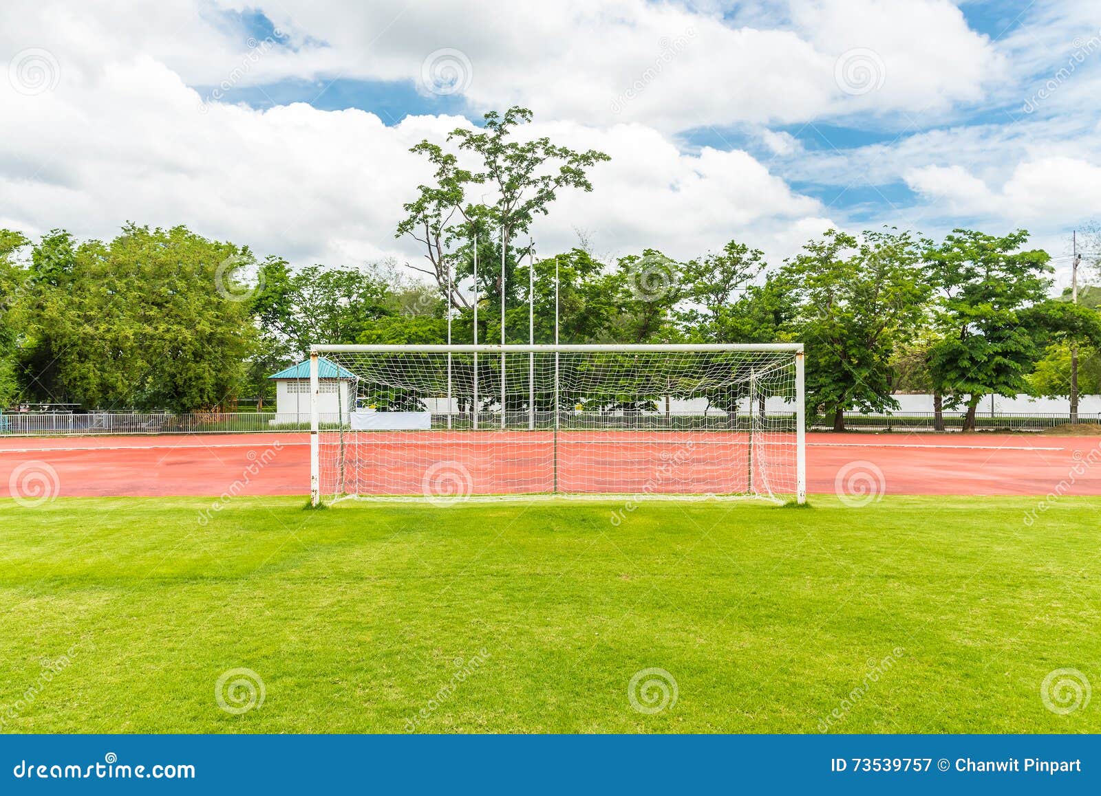 Front View of Football Goals Stock Image - Image of outdoor, lose: 73539757