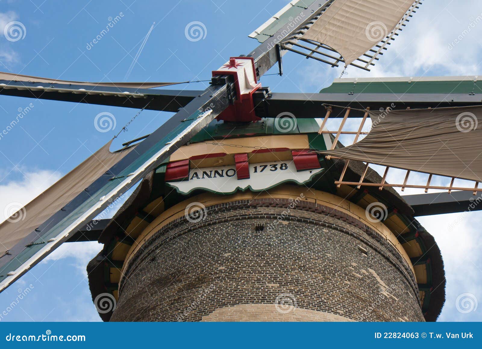 Front View Form a Traditional Dutch Windmill Stock Image - Image of ...