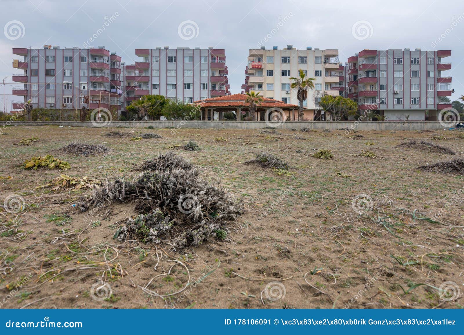 Front View of Four Apartments in the Coastline Stock Image - Image of ...
