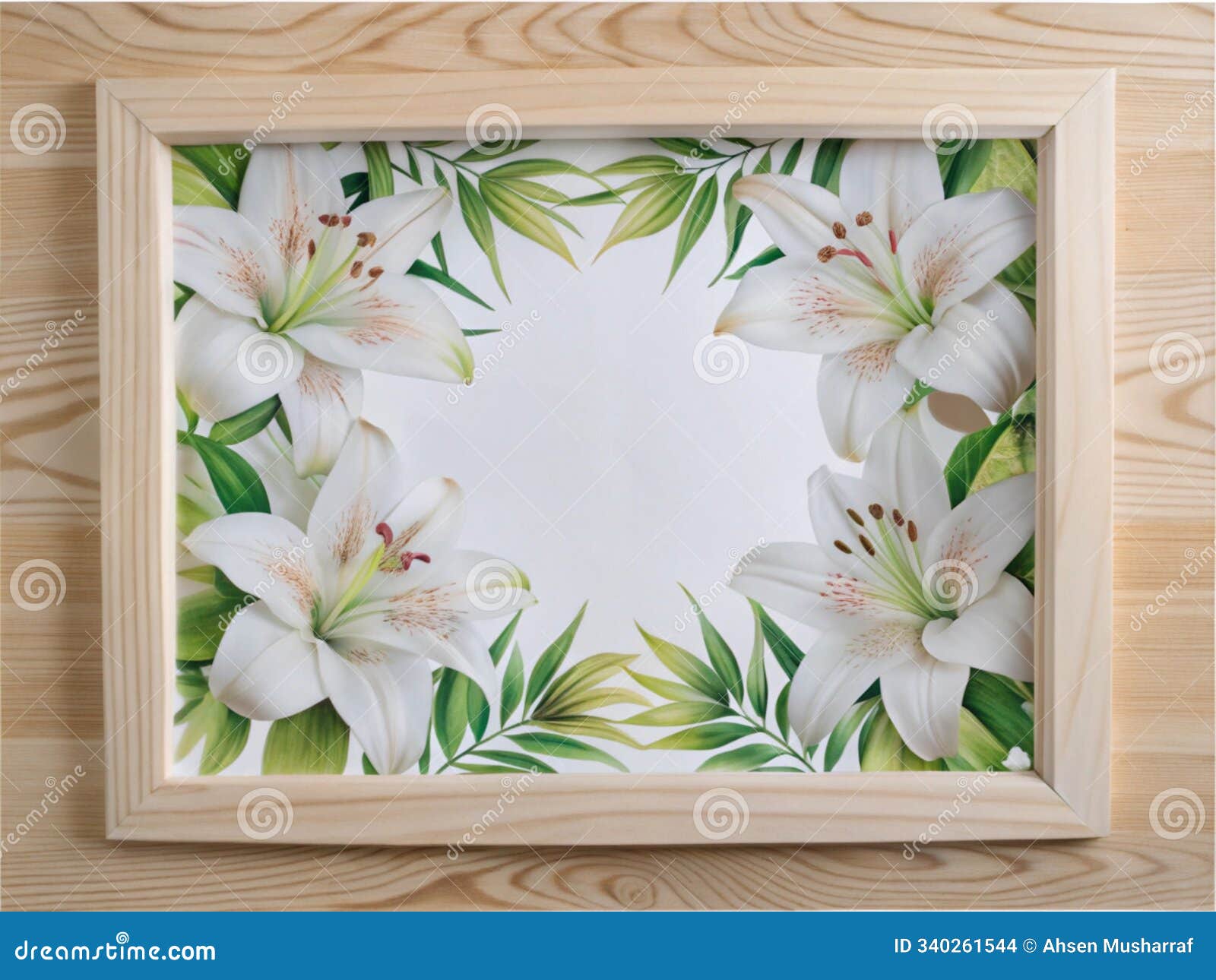 Front View of a Frame Borders Cover with Lily Flowers Stock ...