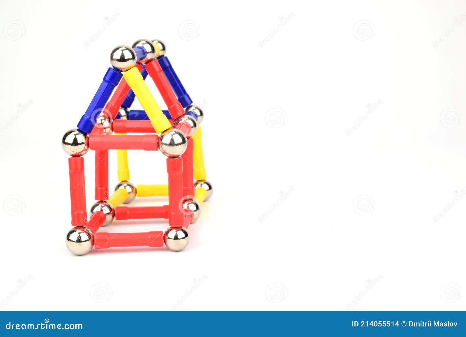 Front View of the Frame of a House Made from a Magnetic Construction ...