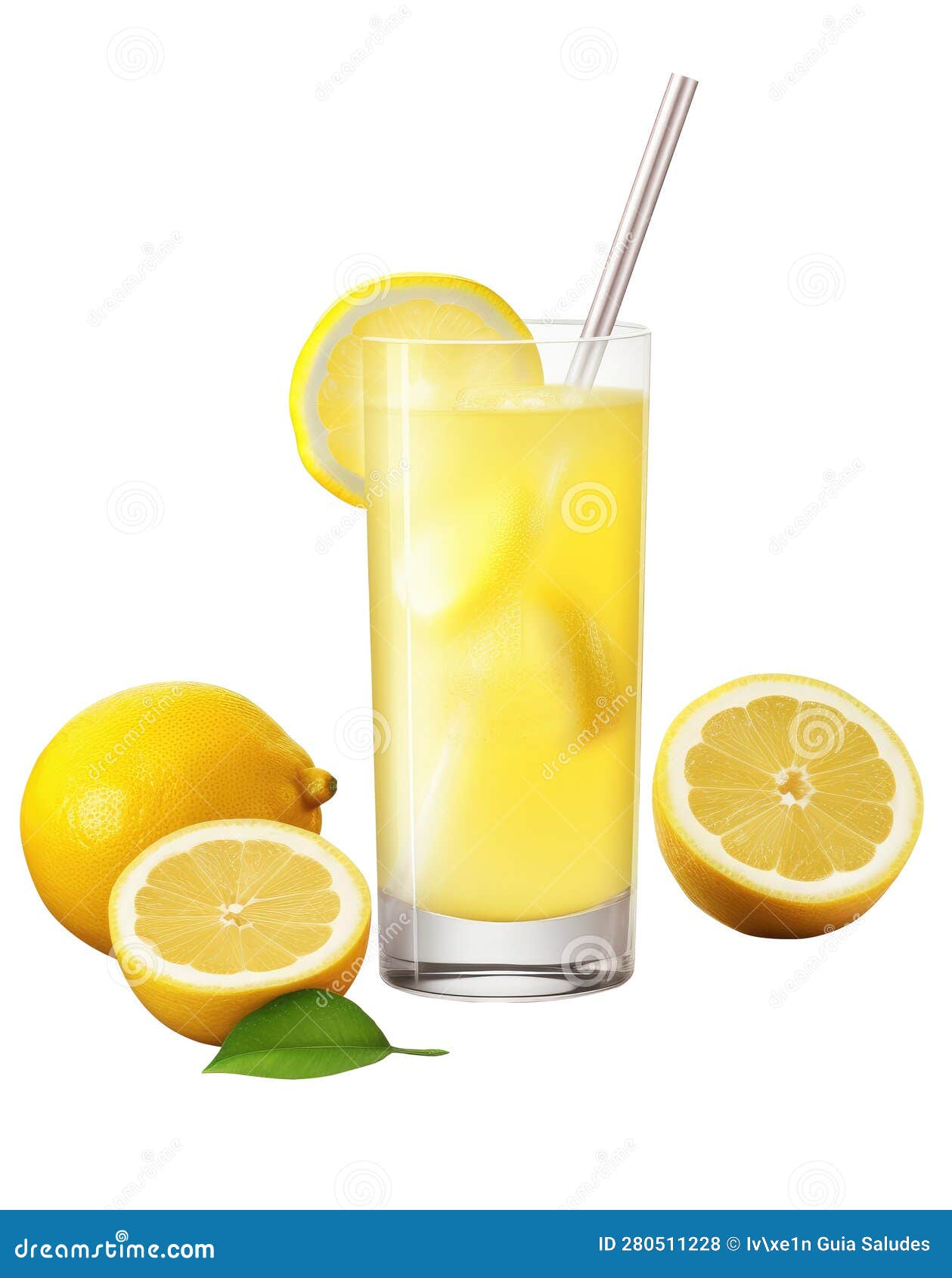 Front View Of Fresh Lemon Juice In A Glass With Lemons On Cutout Png