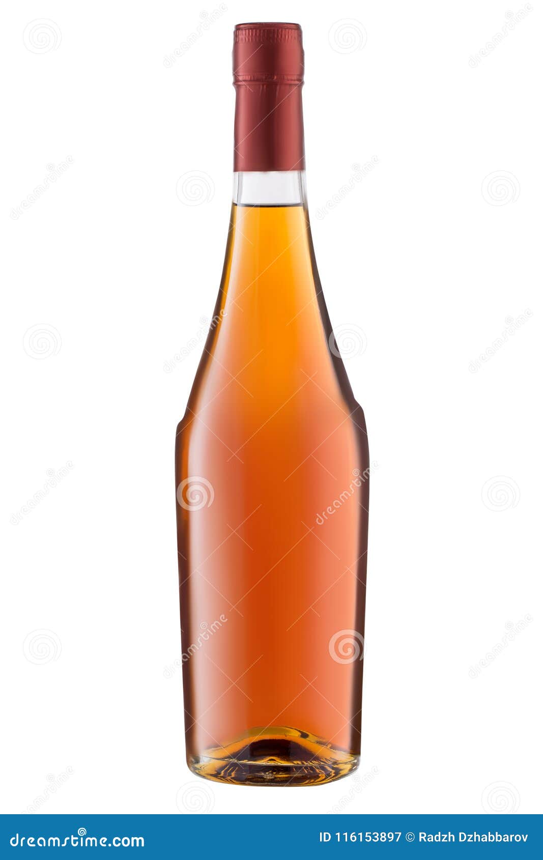 Front View Full Whiskey, Cognac, Brandy Bottle Isolated on White ...