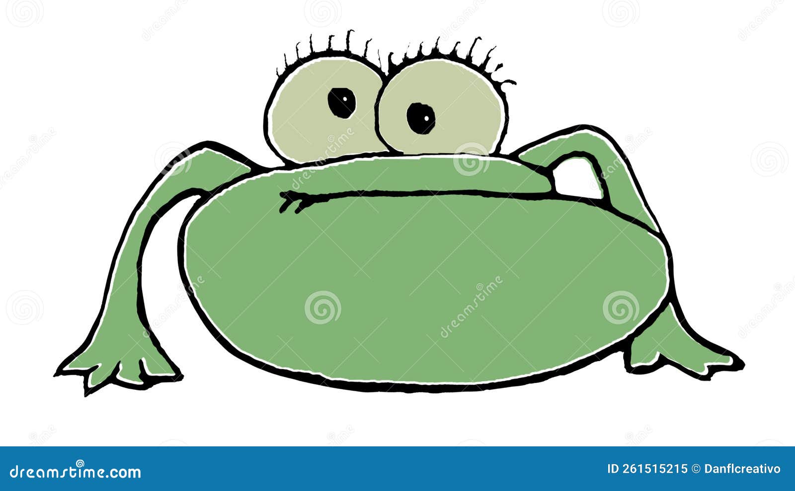 Funny Frog Cartoon Isolated Drawing Stock Illustration - Illustration ...