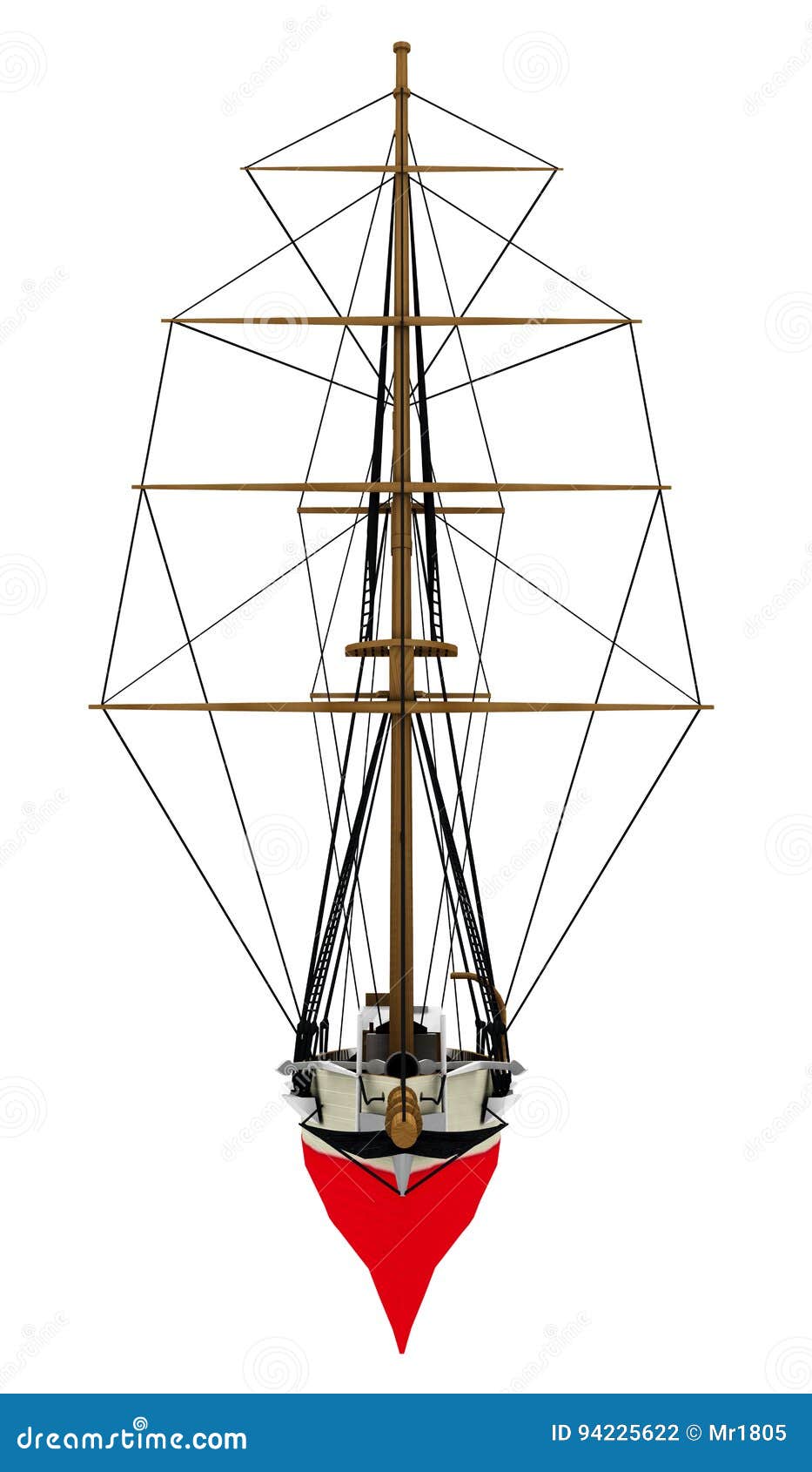 Schooner, Gaff-rigged Sailing Vessel Vector Illustration ...