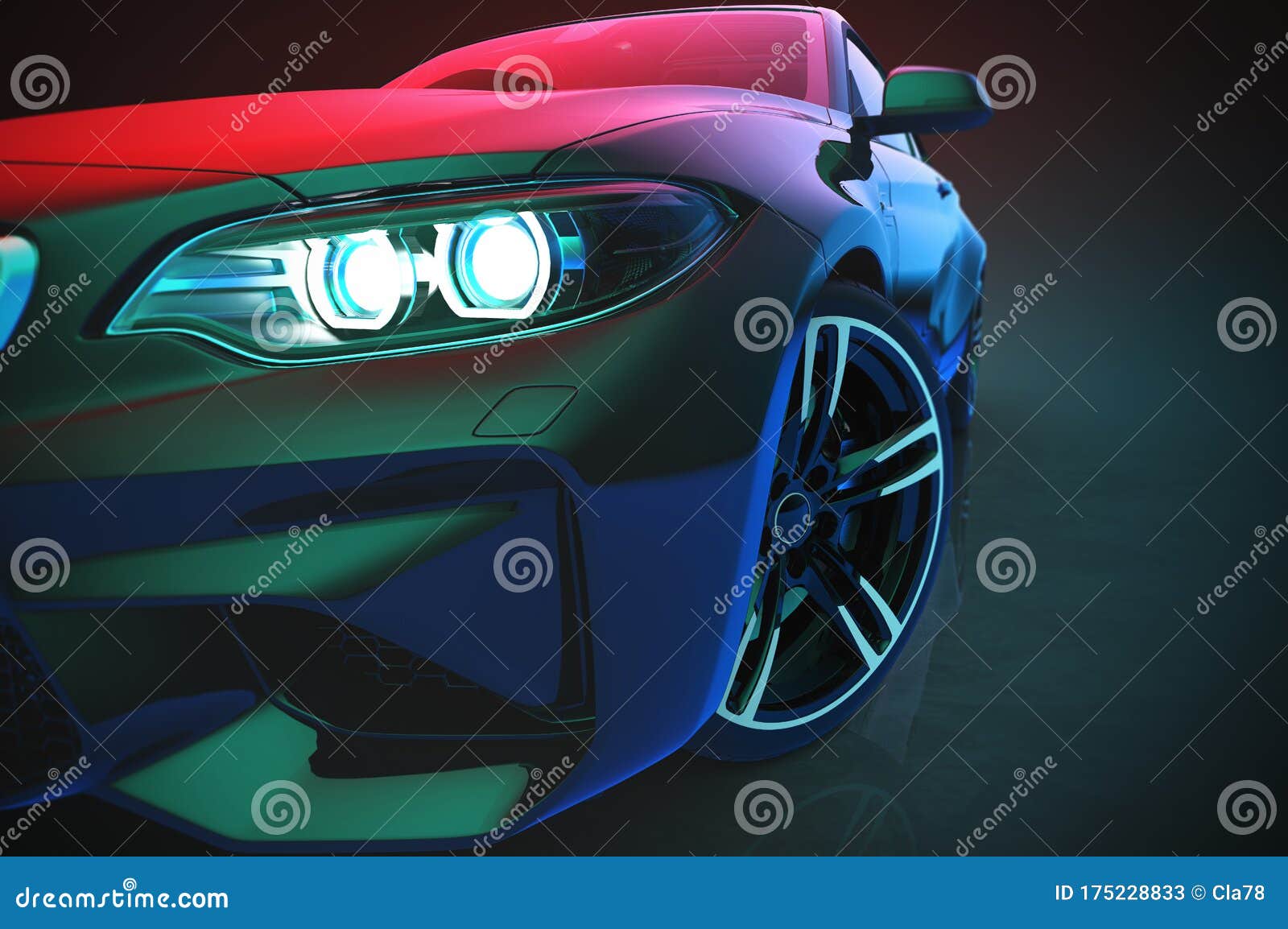 Front View of a Generic and Brandless Modern Car Stock Illustration ...