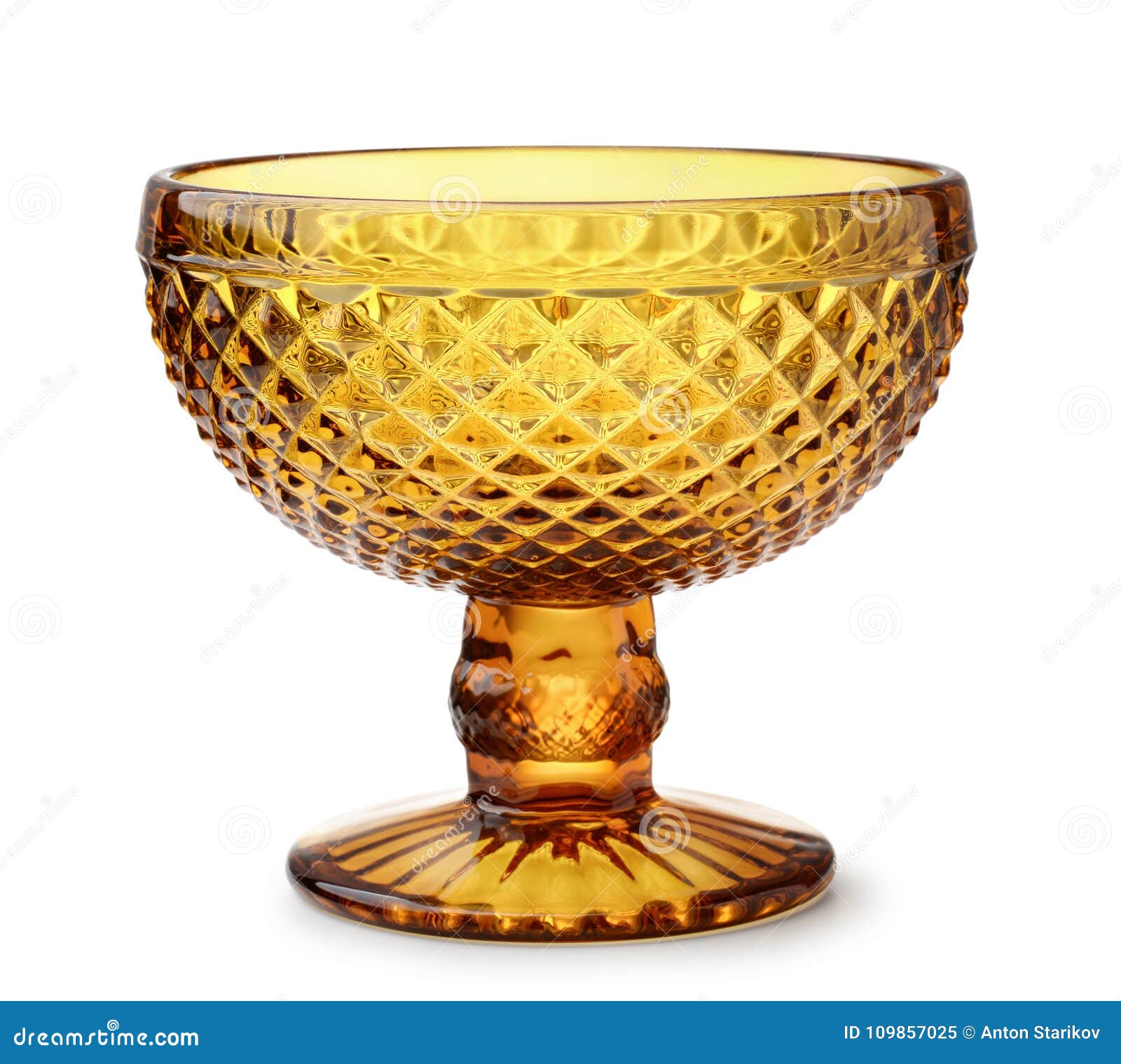 Front View of Glass Dessert Dish Stock Image - Image of dish ...