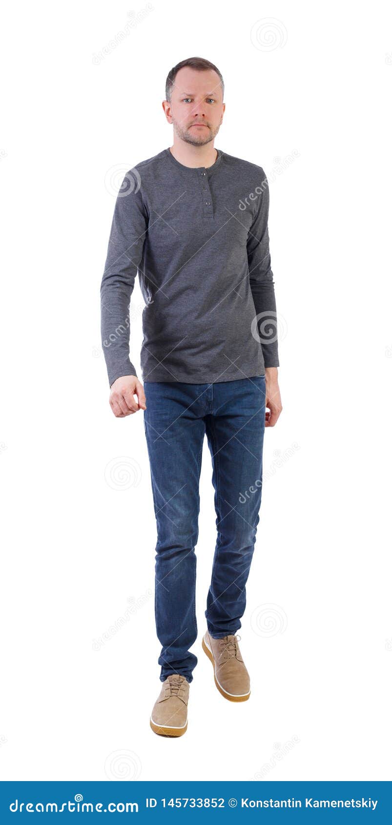 Front View of Going Handsome Man Stock Photo - Image of handsome, view ...