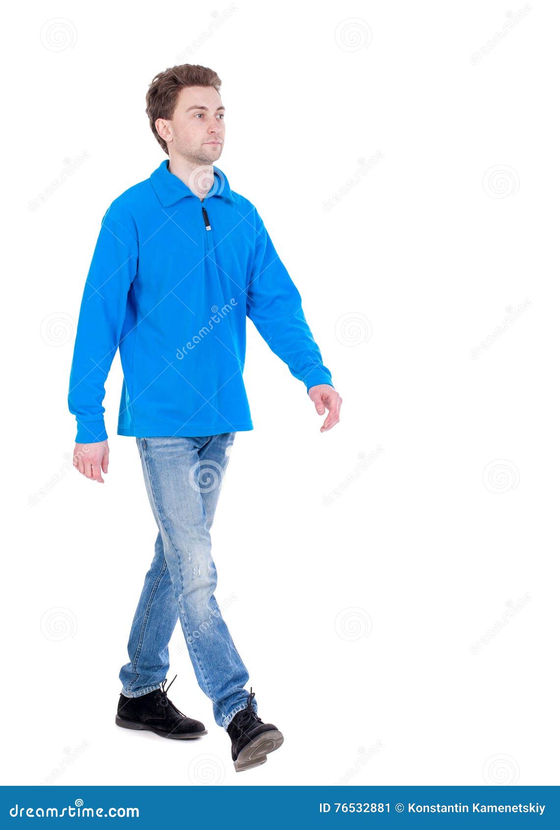Front View of Going Handsome Man Stock Image - Image of movement ...