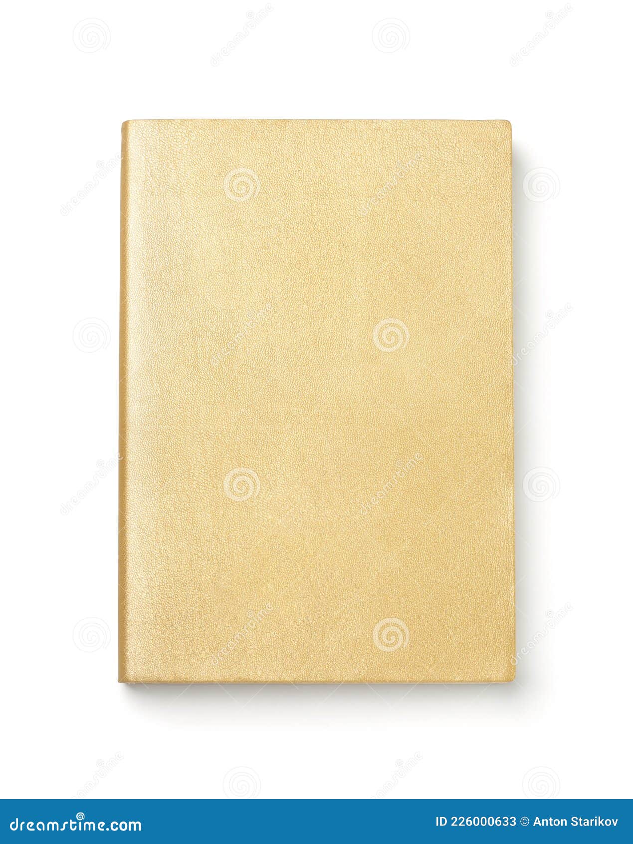 Front View of Golden Blank Book Cover Stock Image - Image of front ...
