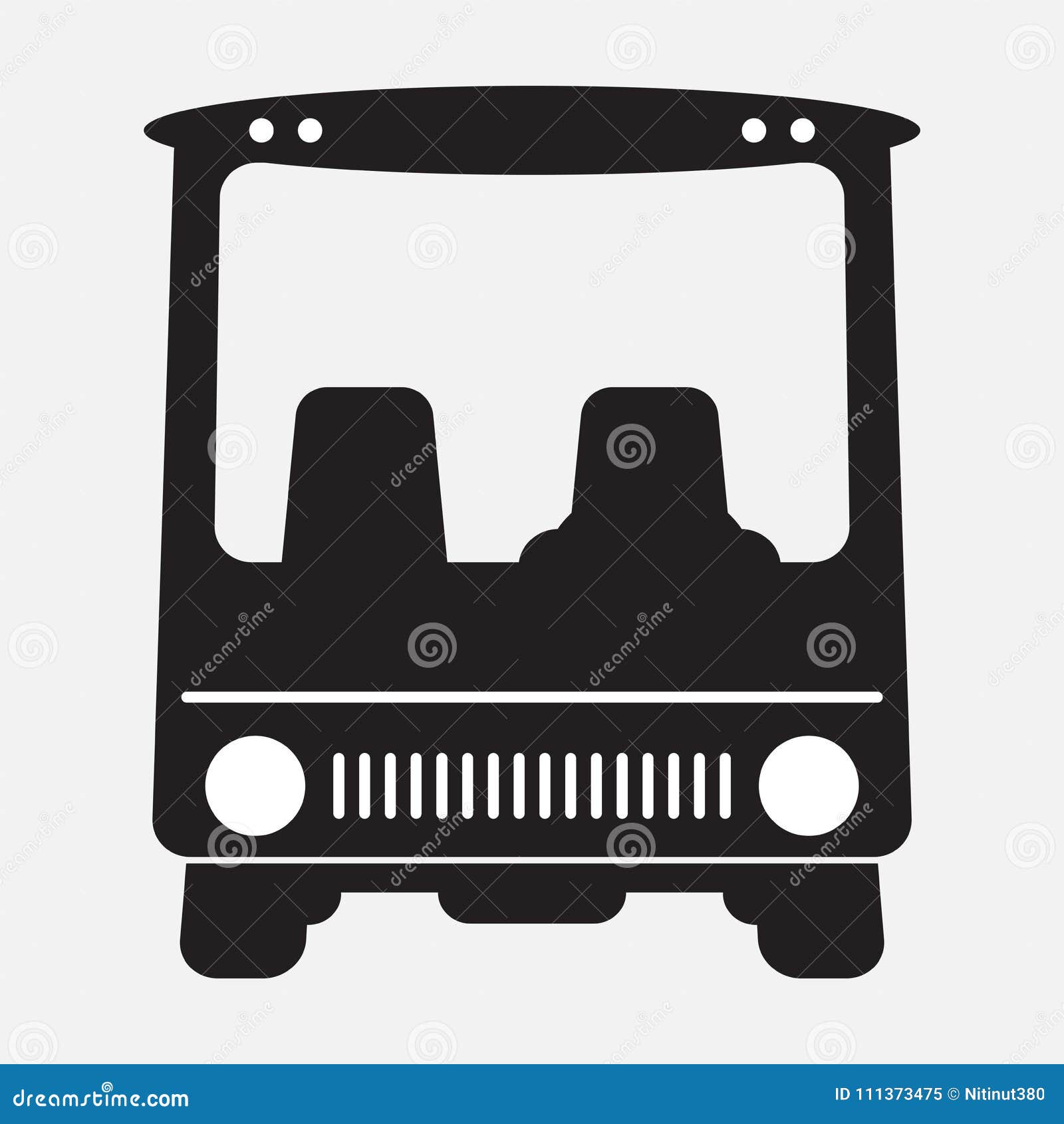 Front View of Golf Cart Icon Stock Illustration - Illustration of ...