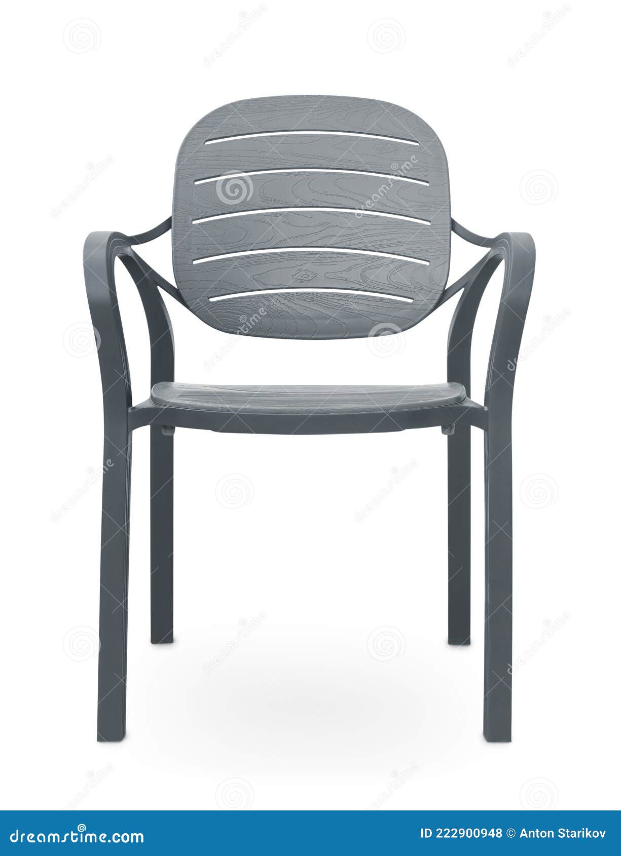Front View of Gray Plastic Armchair Stock Photo - Image of armchair ...