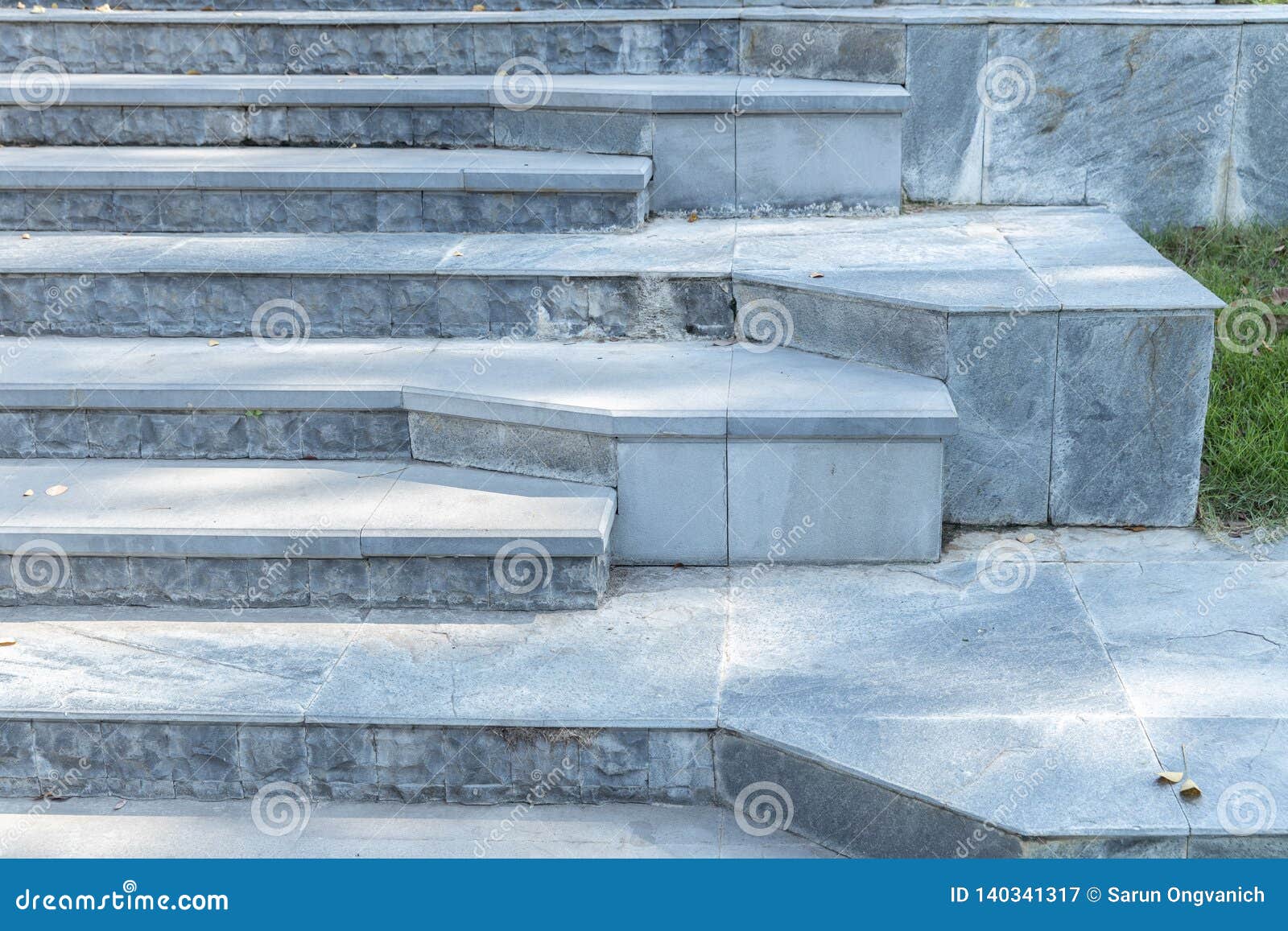 Front View of Gray Steps Stair at Park Stock Image - Image of gray ...