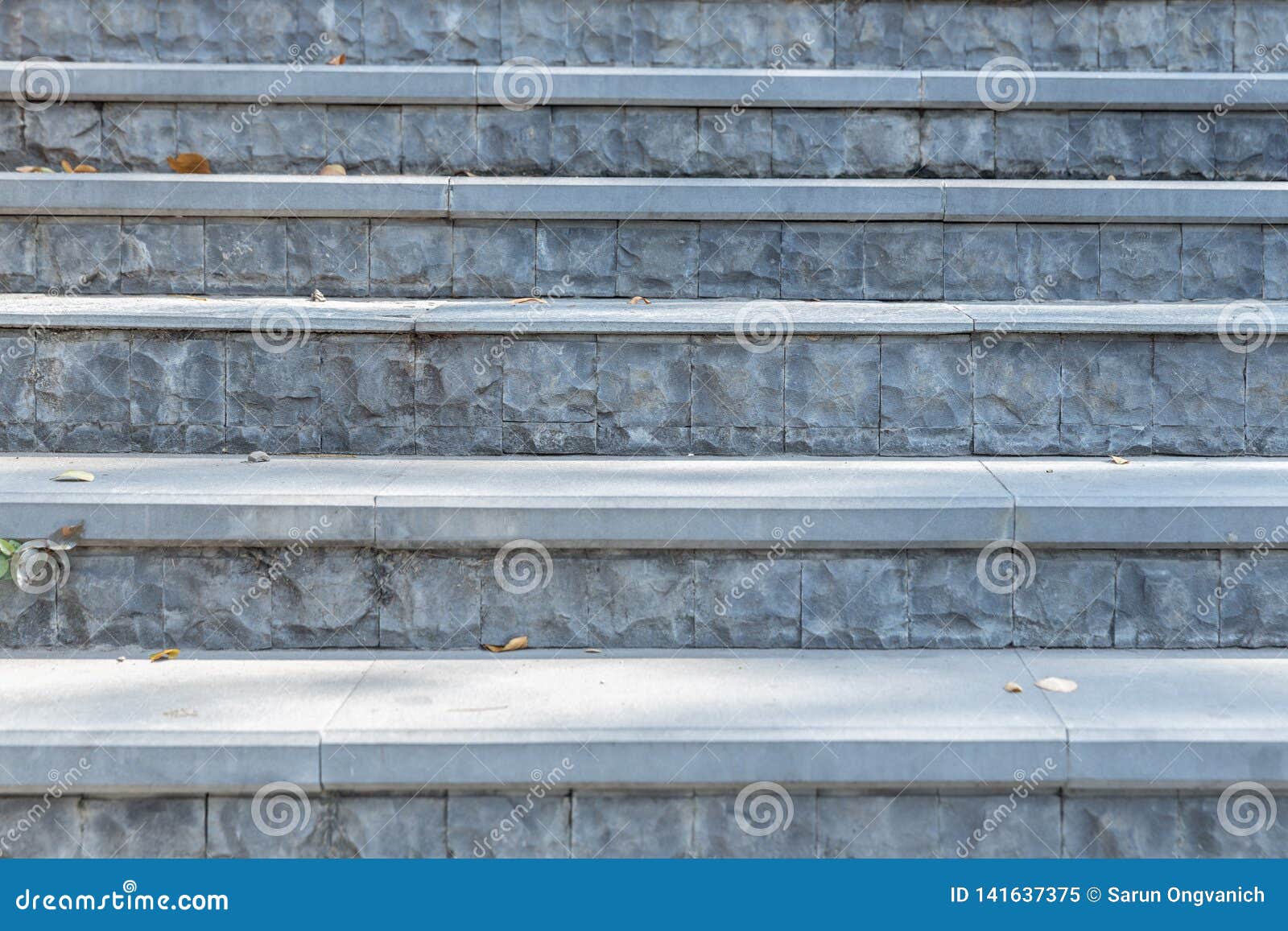 Front View of Gray Steps Stair at Park Stock Image - Image of paving ...