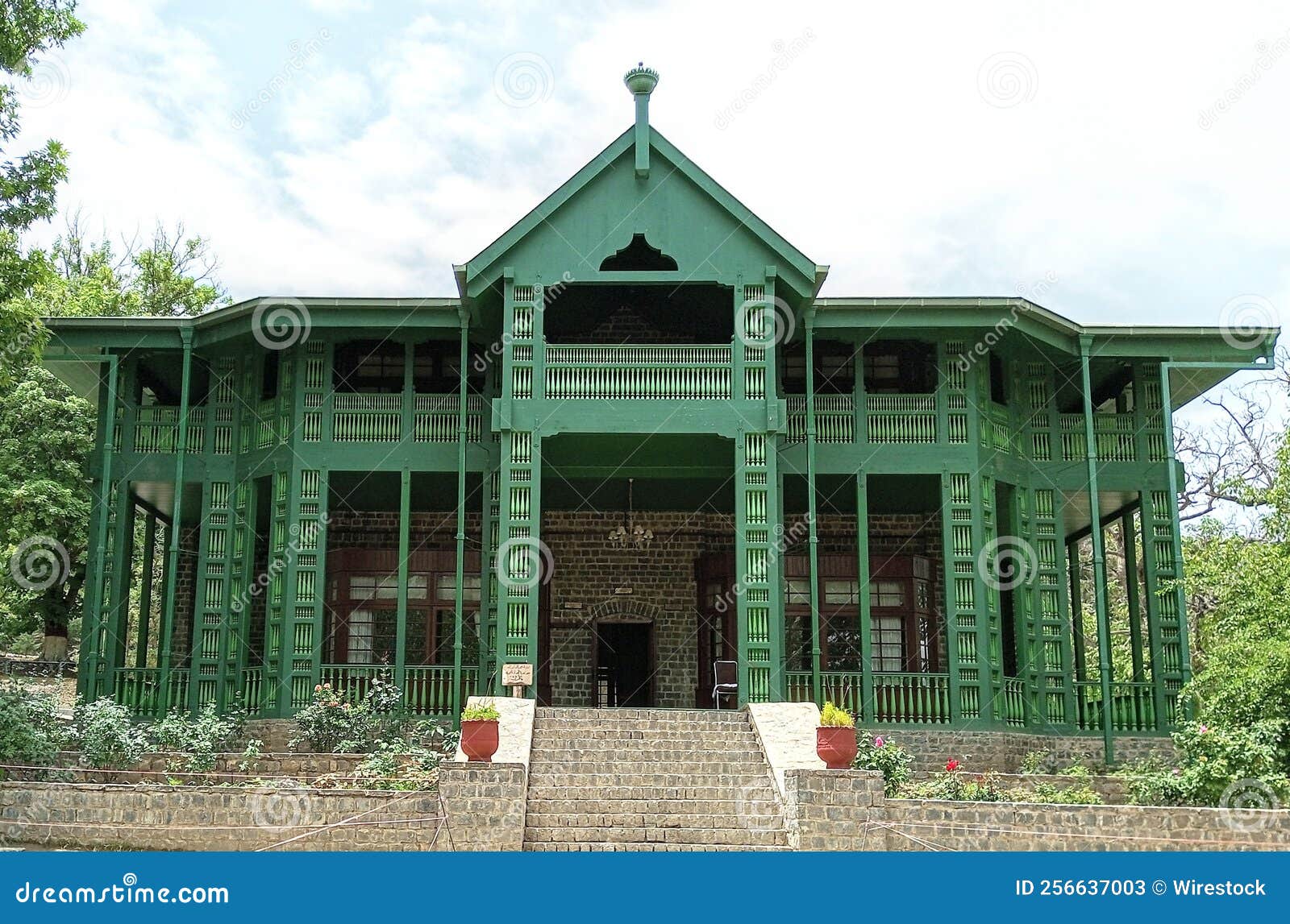 Front View of a Green Building in Balochistan, Pakistan Stock Image ...