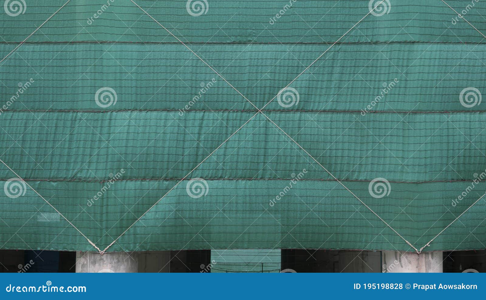 Green Mesh Sheets Covering Column of Large Building in Construction ...