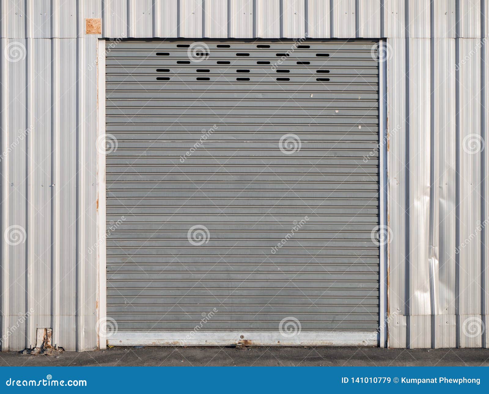 Front View of Grunge Close Shutter Door or Rolling Door Stock Image ...