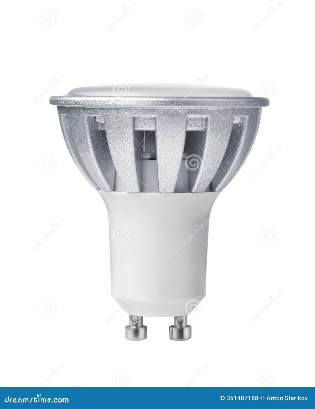 Front View of GU10 LED Bulb Stock Photo - Image of metal, modern: 351407188
