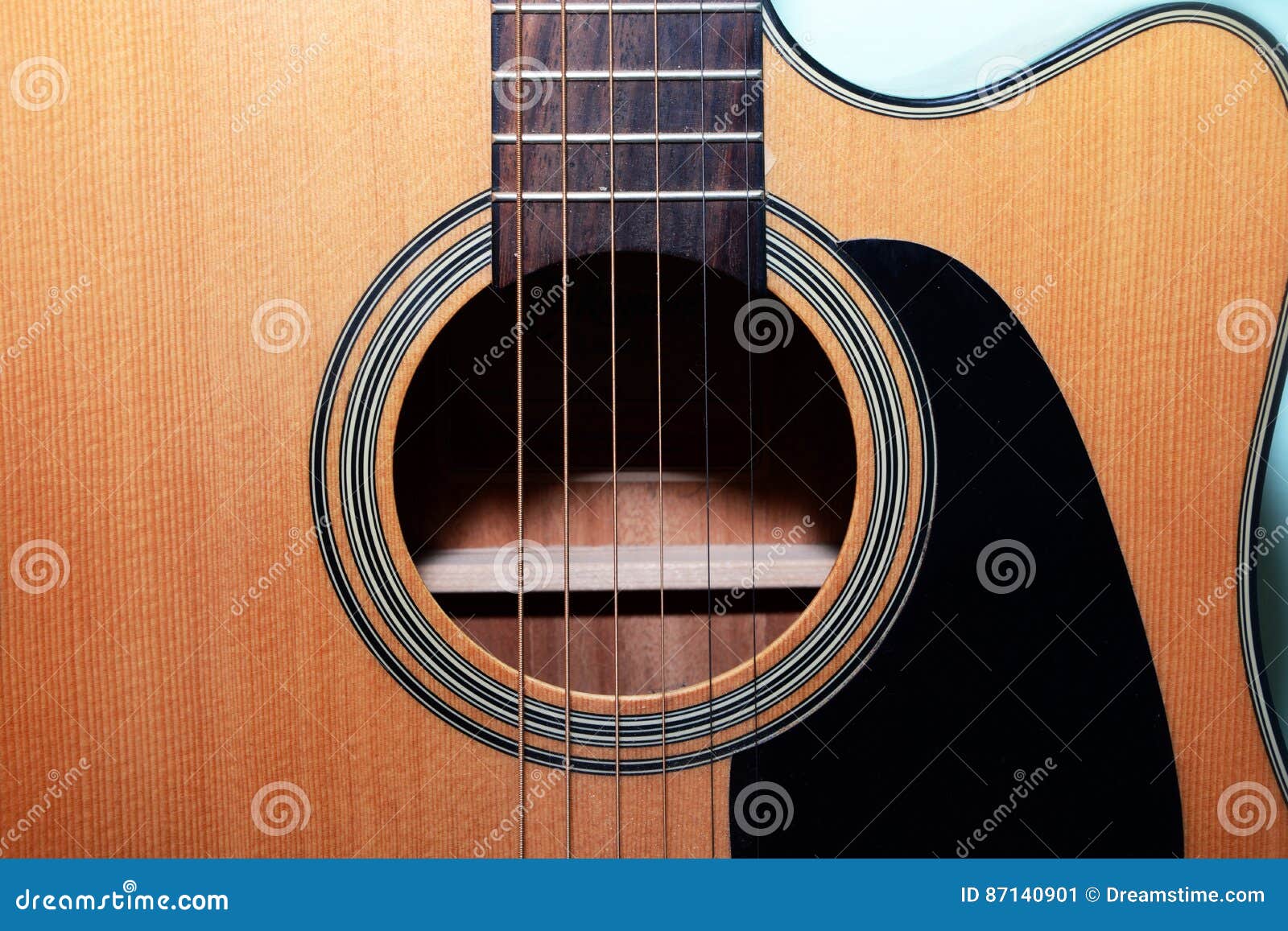 Front View of the Guitar. Close Up. Stock Image - Image of sound ...