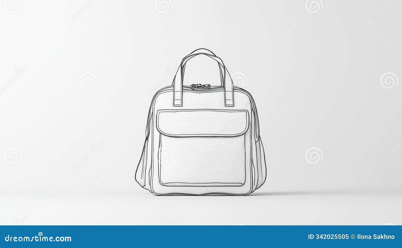 Front View of Hand-drawn Backpack Illustration Stock Illustration ...