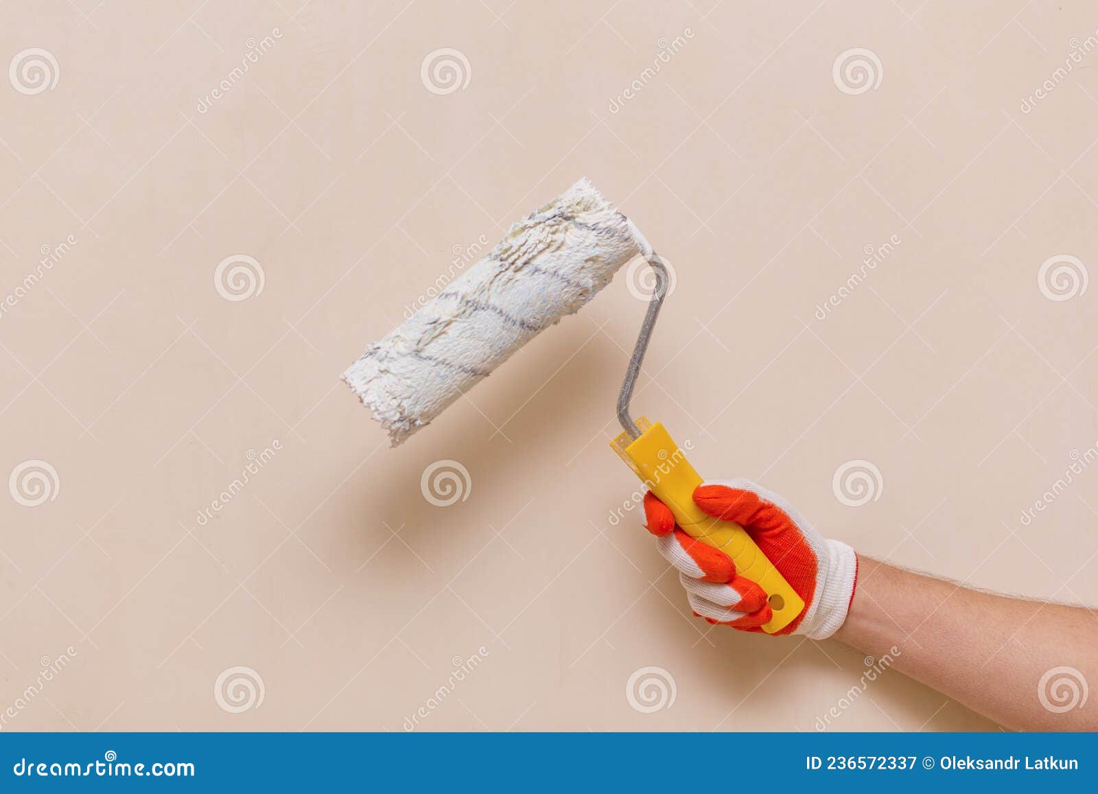 Front View Hand Holding Paint Roller. High Quality Photo Stock Image ...