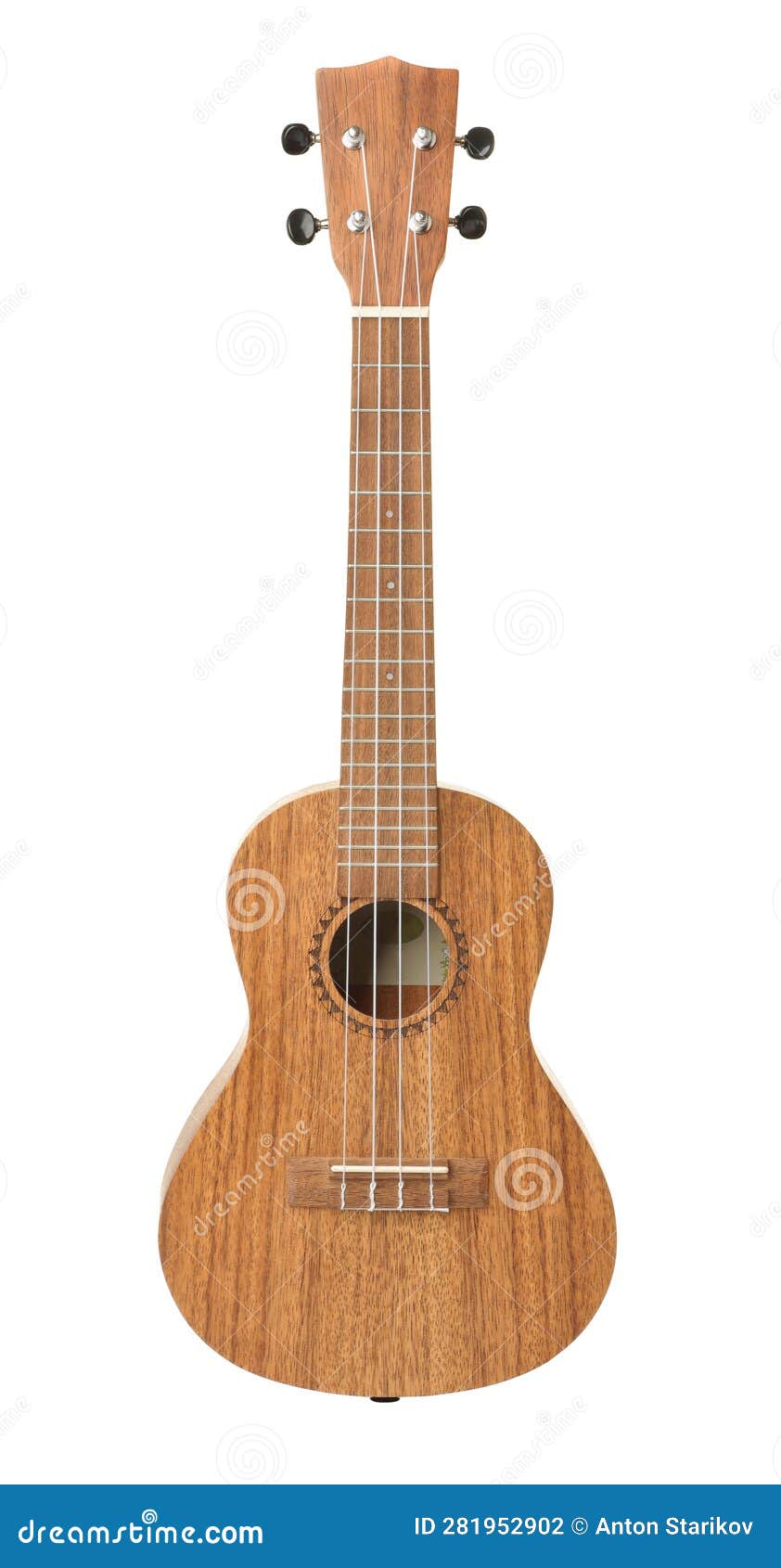 Front View of Hawaiian Ukulele Stock Photo - Image of instrument ...