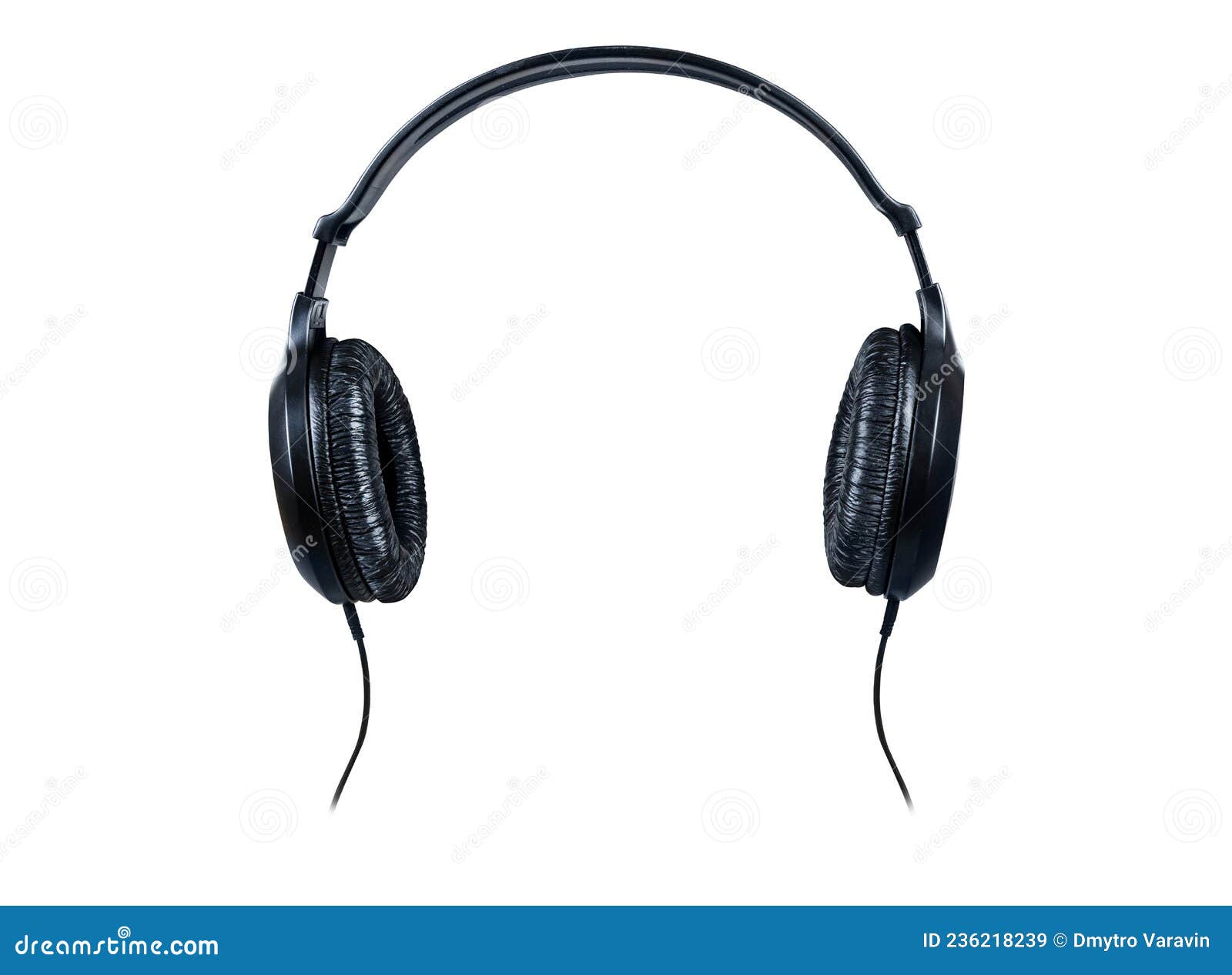 Front View of Headphones Isolated on White. Stock Image - Image of ...