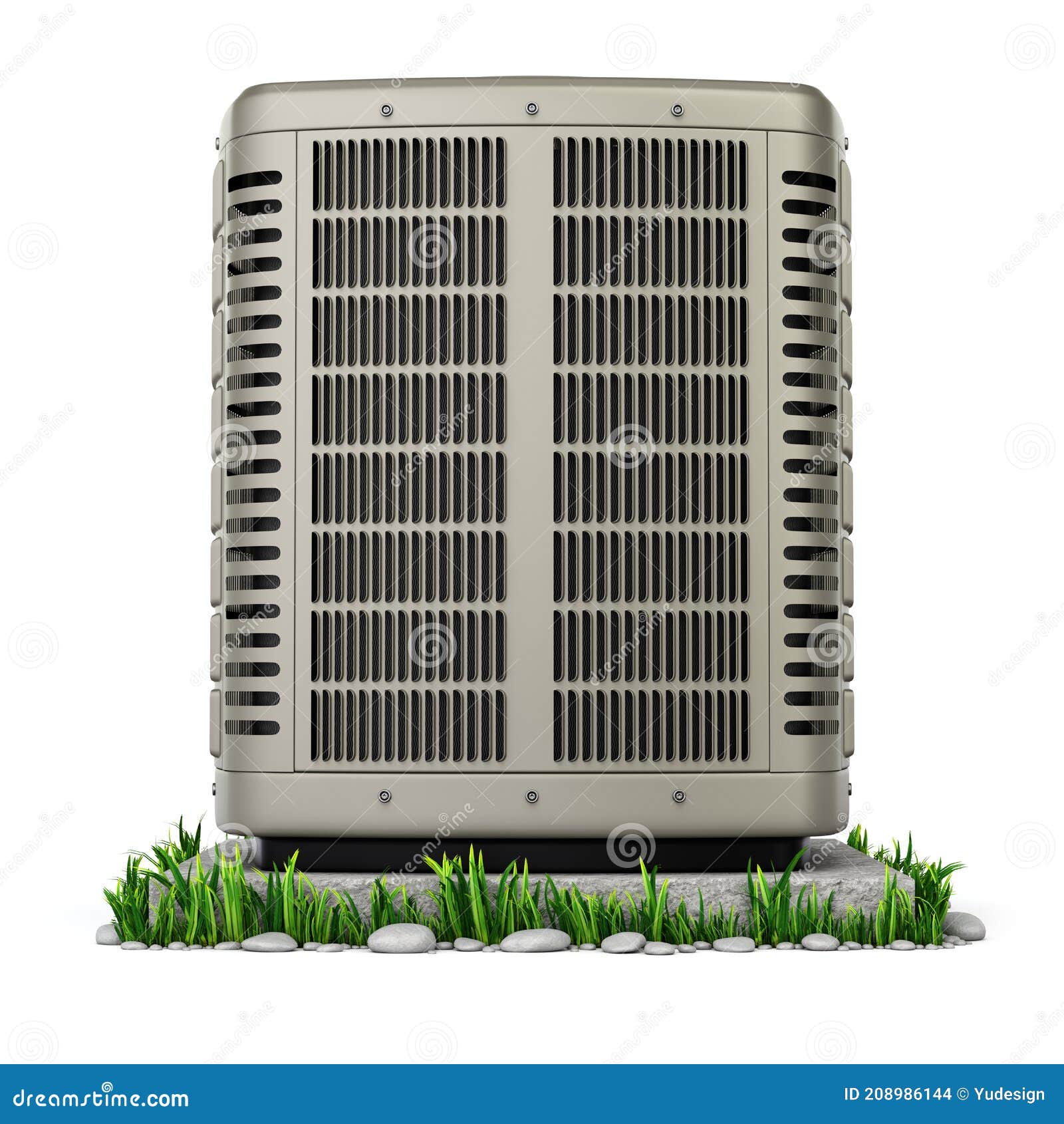 Front View of Heating and Air Conditioner Unit on the Stand Stock ...