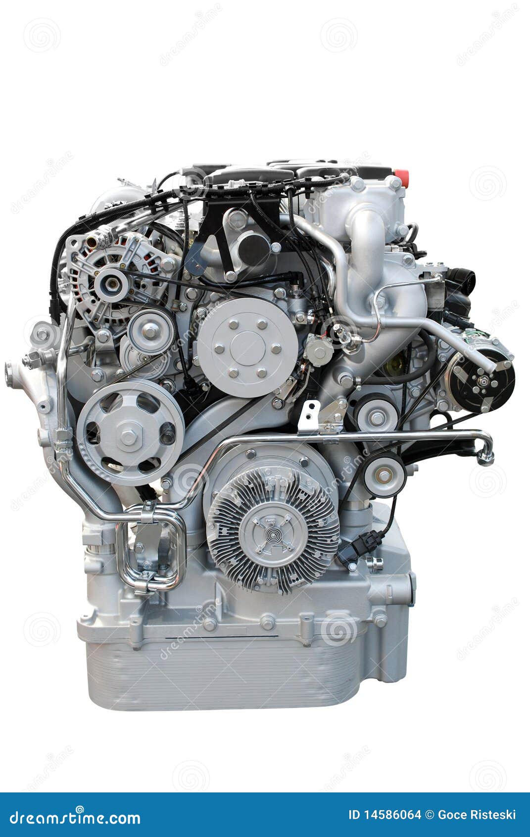 Front View of Heavy Truck Engine Isolated Stock Photo - Image of ...