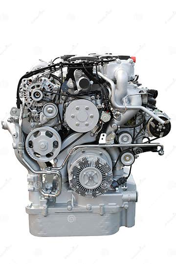 Front View of Heavy Truck Engine Isolated Stock Photo - Image of ...