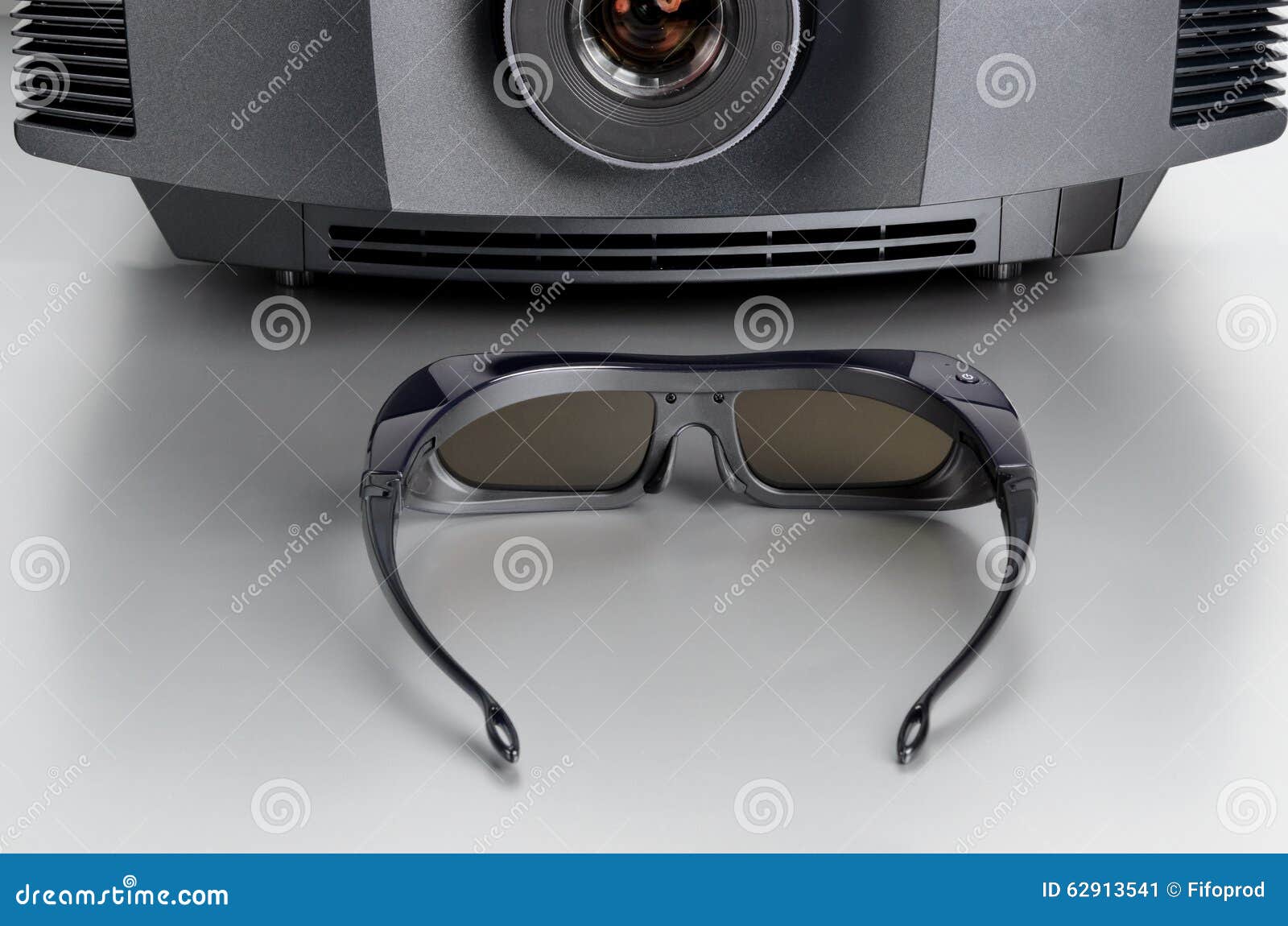 Front View of a Home Cinema Projector with 3D-glasses Stock Image ...
