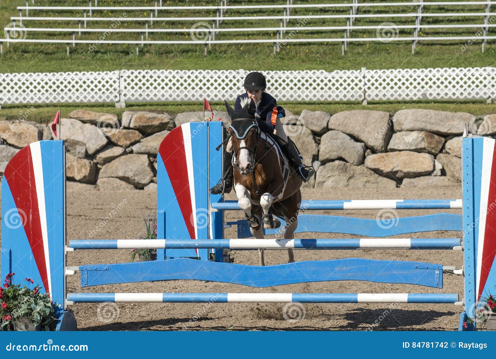 Front View of Horse with Rider Making a Jump Editorial Photography ...