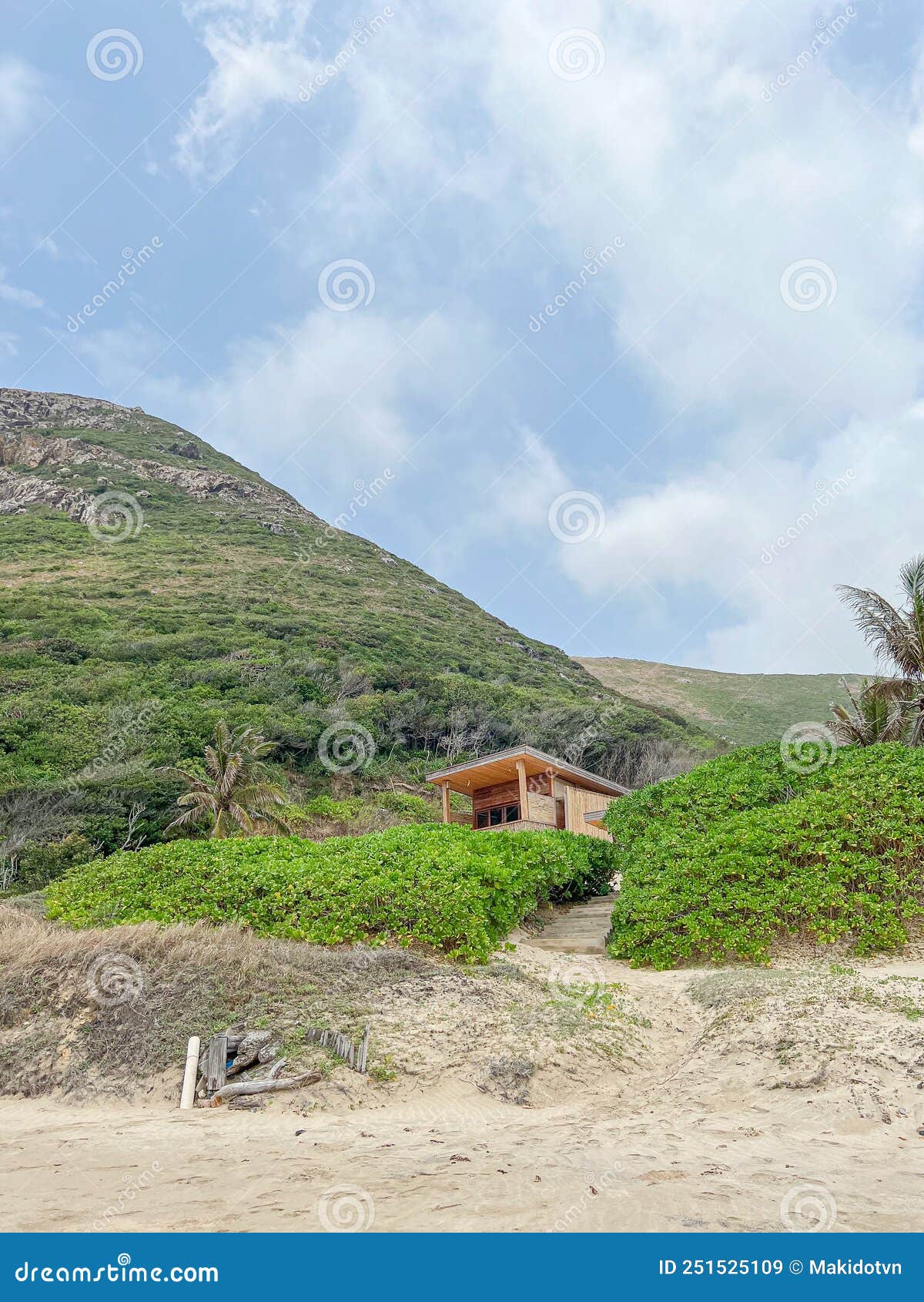 Front View of House on the Beach Stock Image - Image of garden, hotel ...