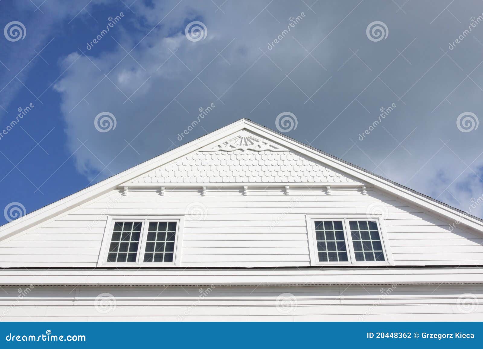Front View of House and Cloudy Sky Stock Photo - Image of house ...
