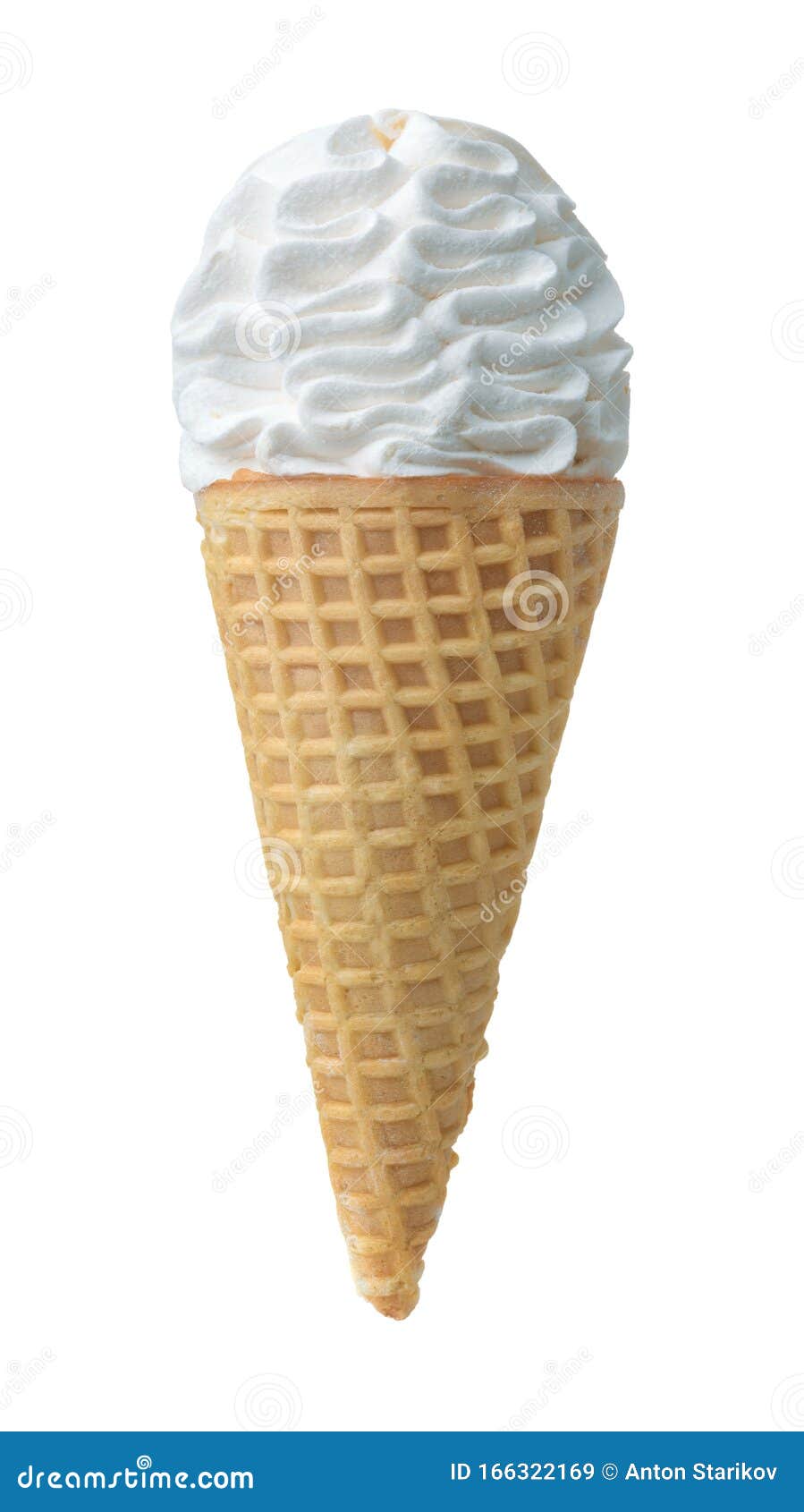 Front View of Ice Cream Wafer Cone Stock Image - Image of full, dairy ...