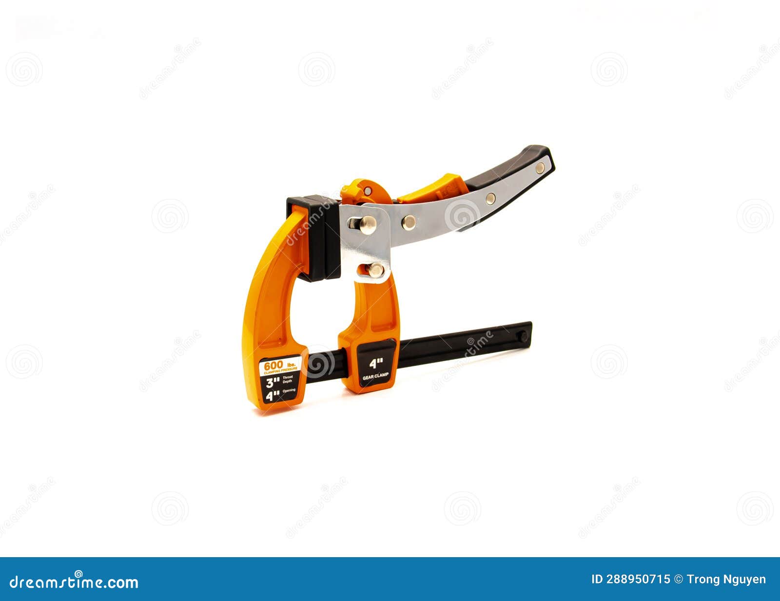 Front View 4 Inches Gear Bar Clamp with Quick Push Rapid Action Ideal ...