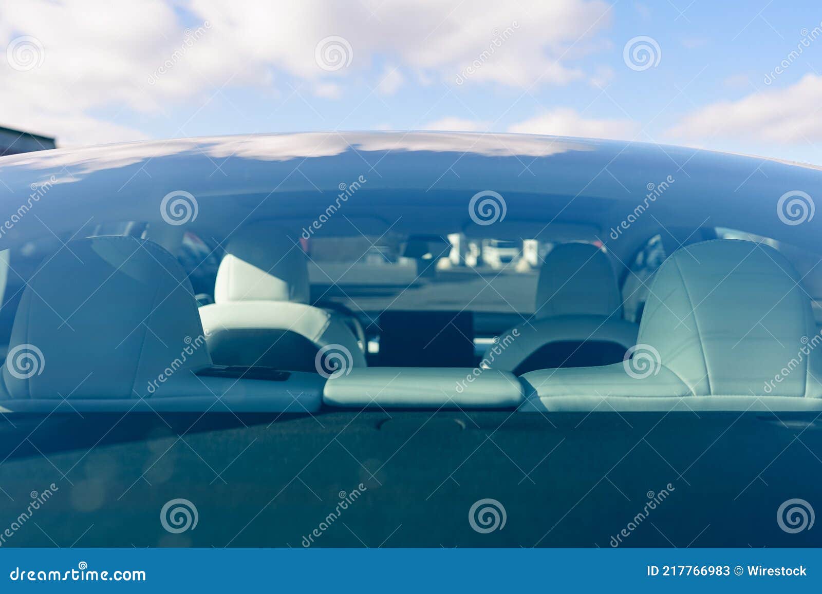 Front View of the Inside of an Empty Car Stock Image - Image of luxury ...