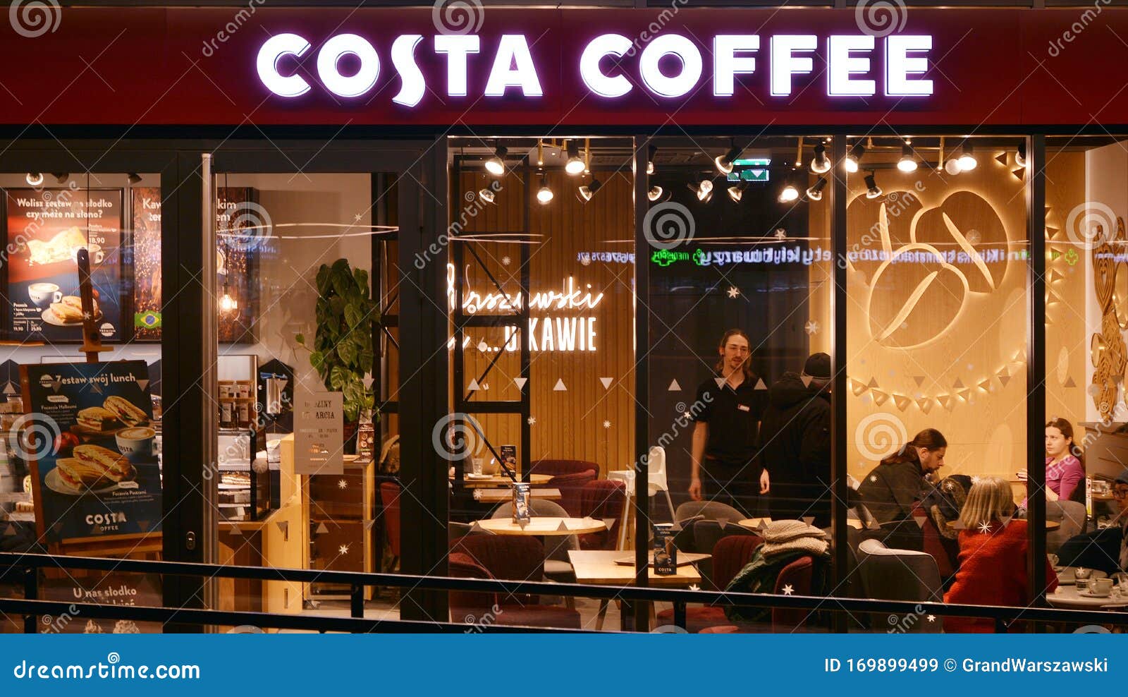 Front View and Interior of Costa Coffee. Editorial Stock Image - Image ...